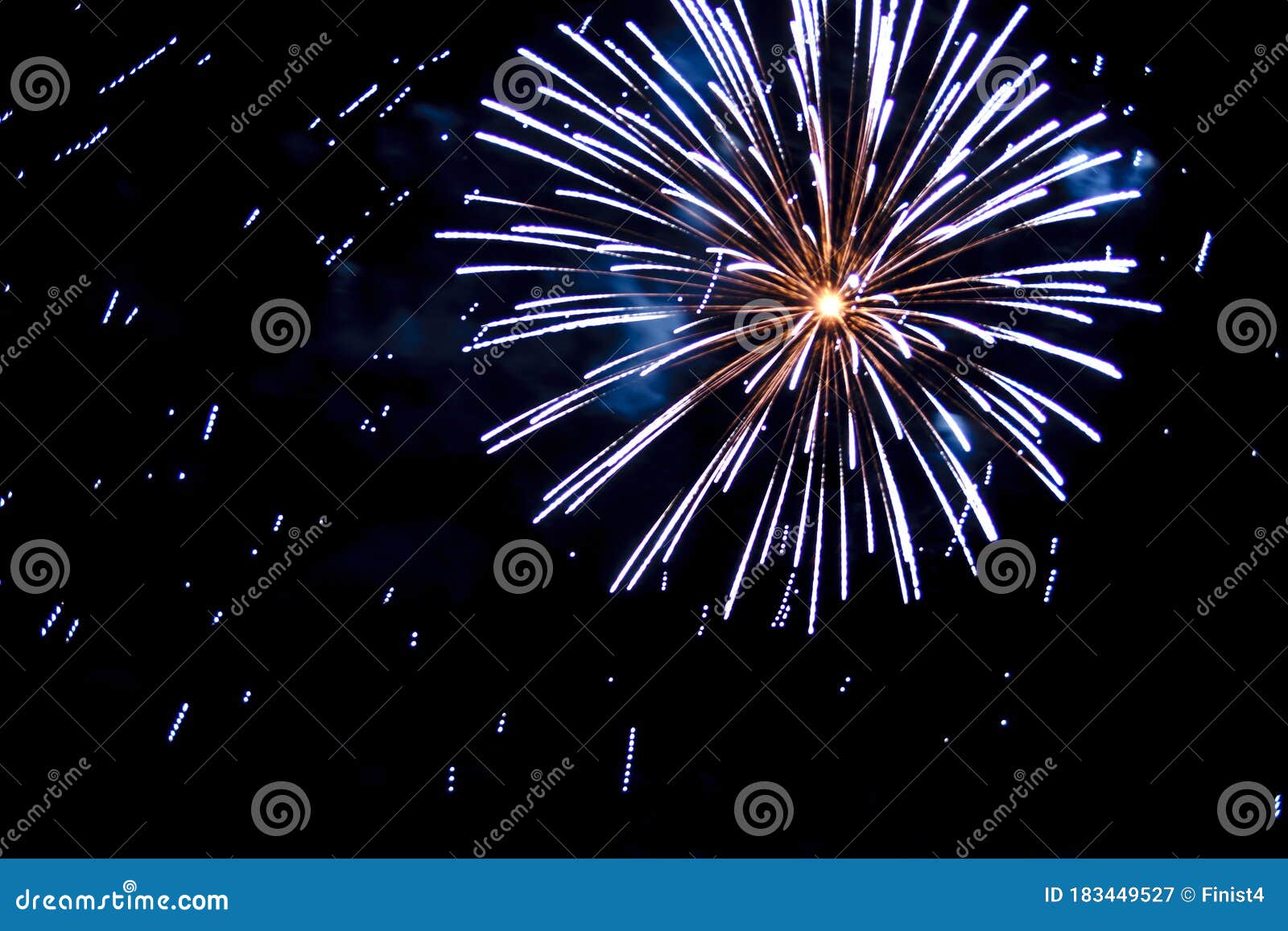 Multicolor Fireworks in the Night Sky in the Form of Flowers Stock ...