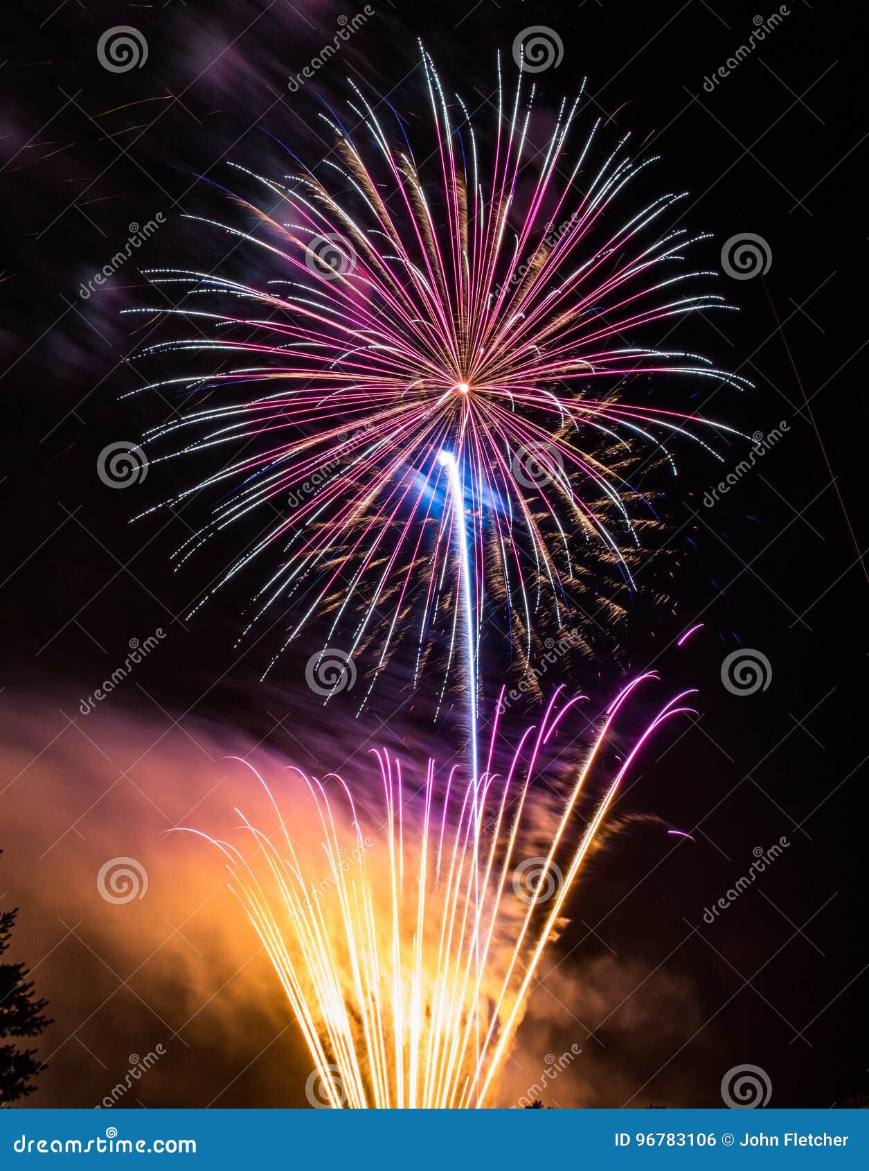 Multicolor Fireworks stock photo. Image of night, firework - 96783106