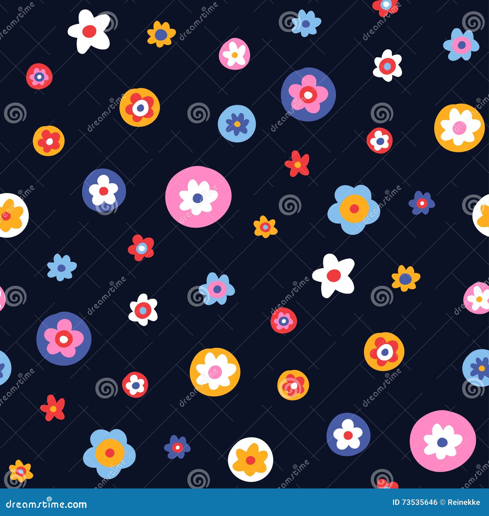 Multicolor flowers pattern stock vector. Illustration of floral - 73535646