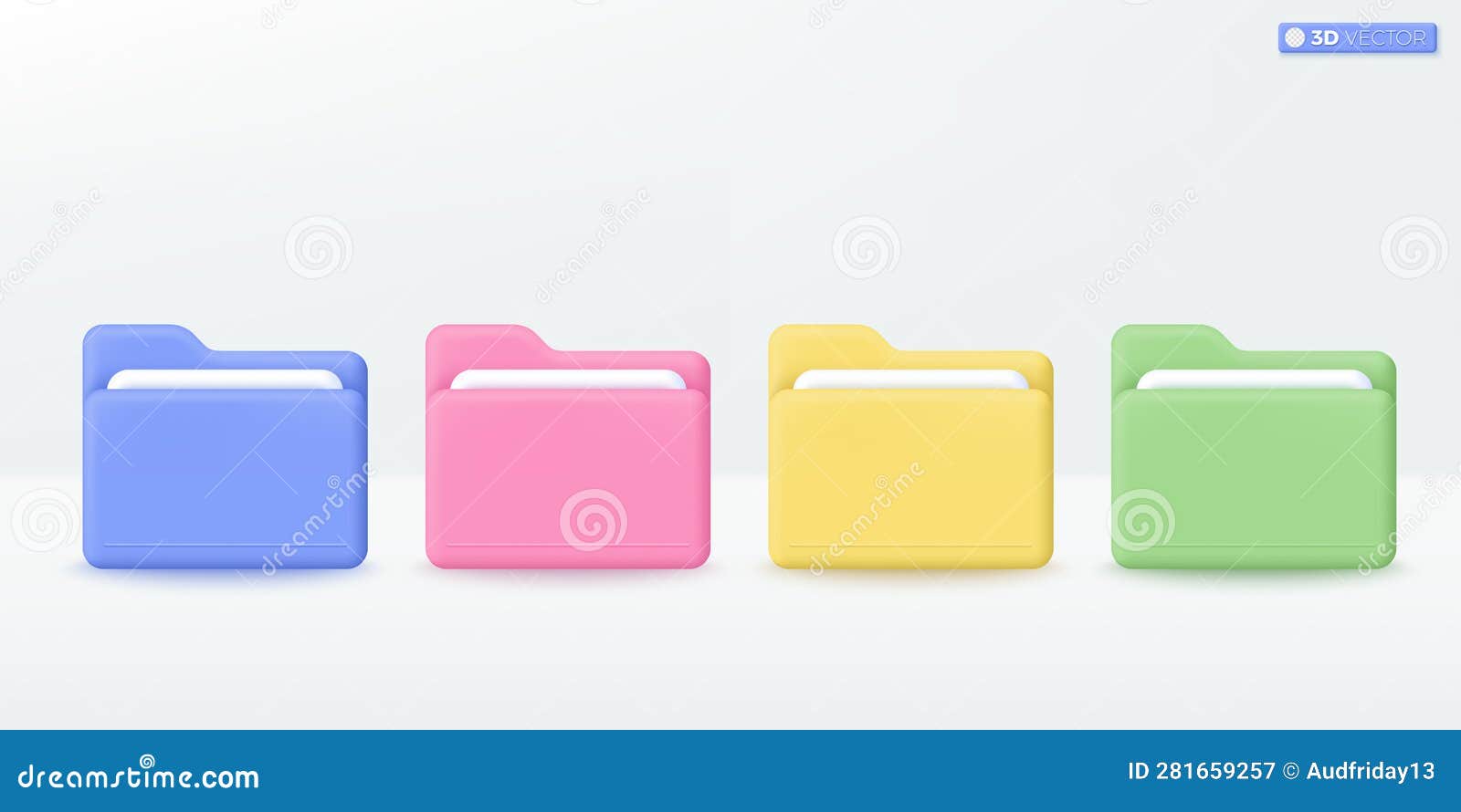 Multicolor Folder 3d Icon Symbol. Information Online Presentation ...