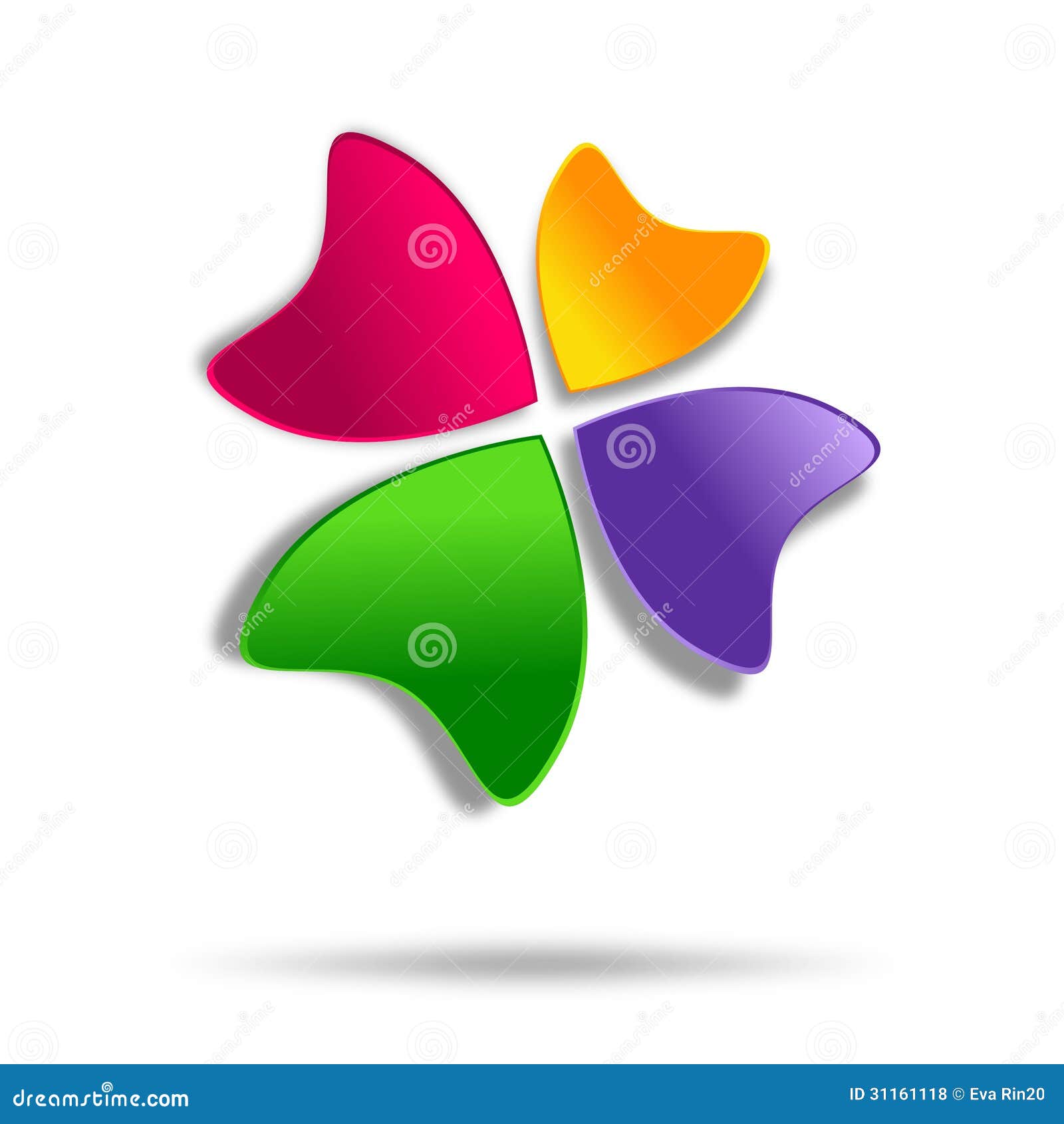 Multicolor Four-leaf Clover Logo Design Stock Illustration ...