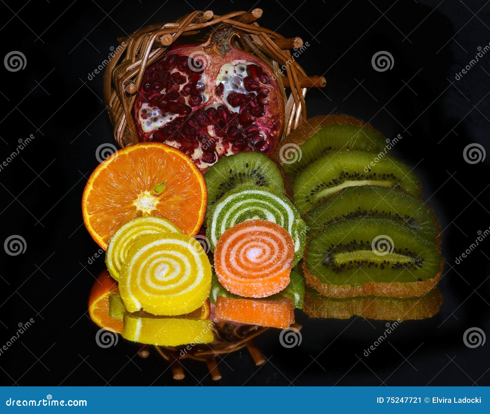 Multicolor fruits stock image. Image of mirror, orange - 75247721