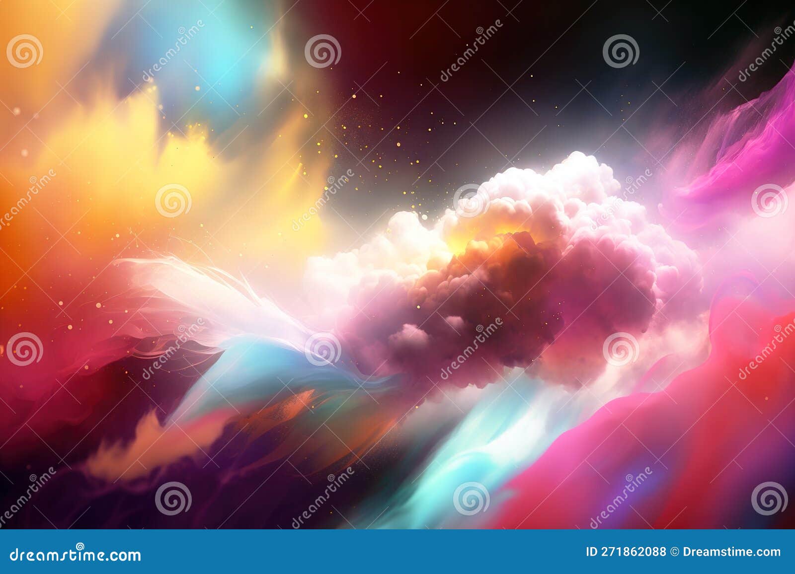 Multicolor Fuzzy Clouds Galaxy Background. Stock Illustration ...