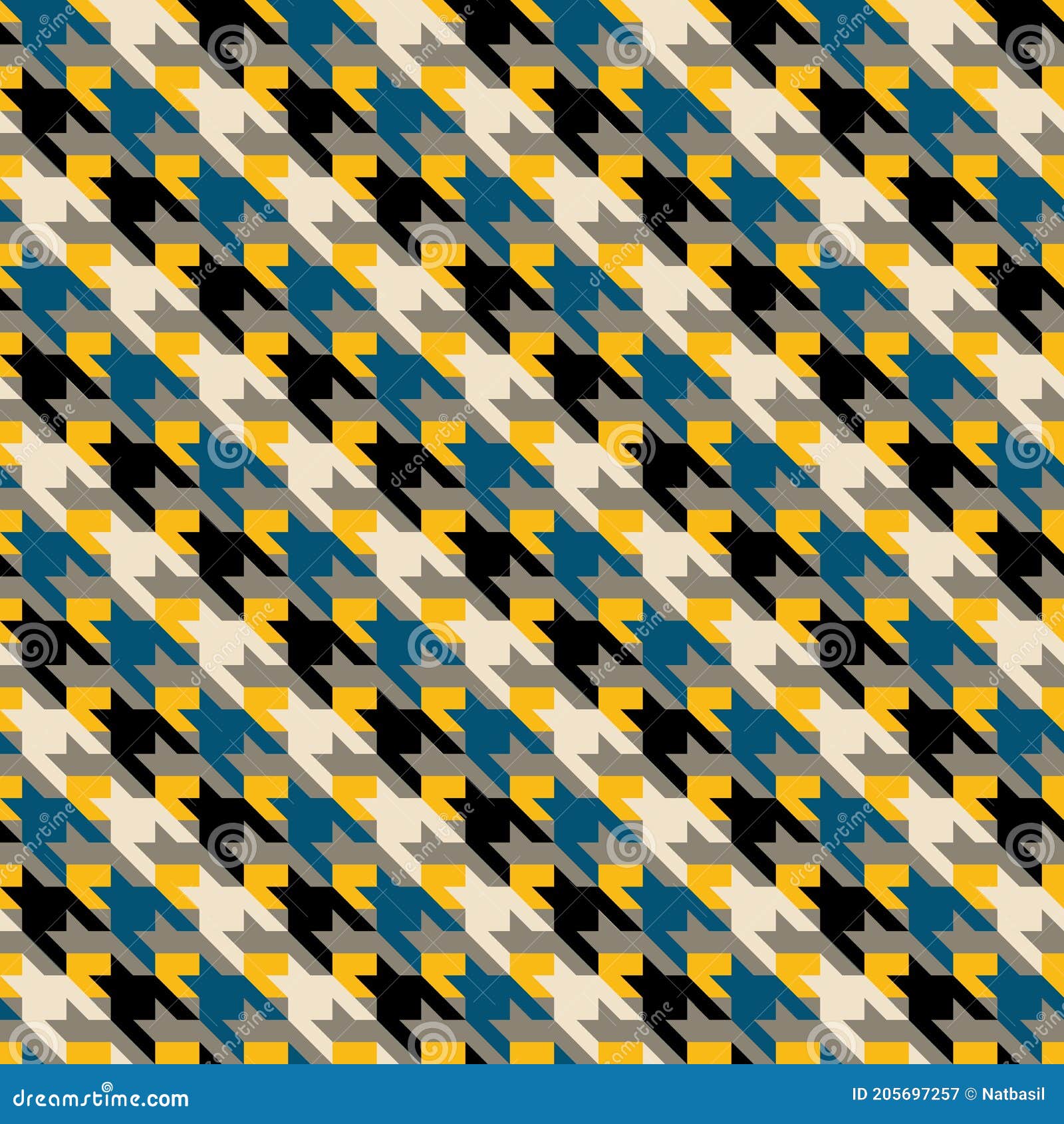 Houndstooth Seamless Vector Black And White Pattern Or Tile Background ...