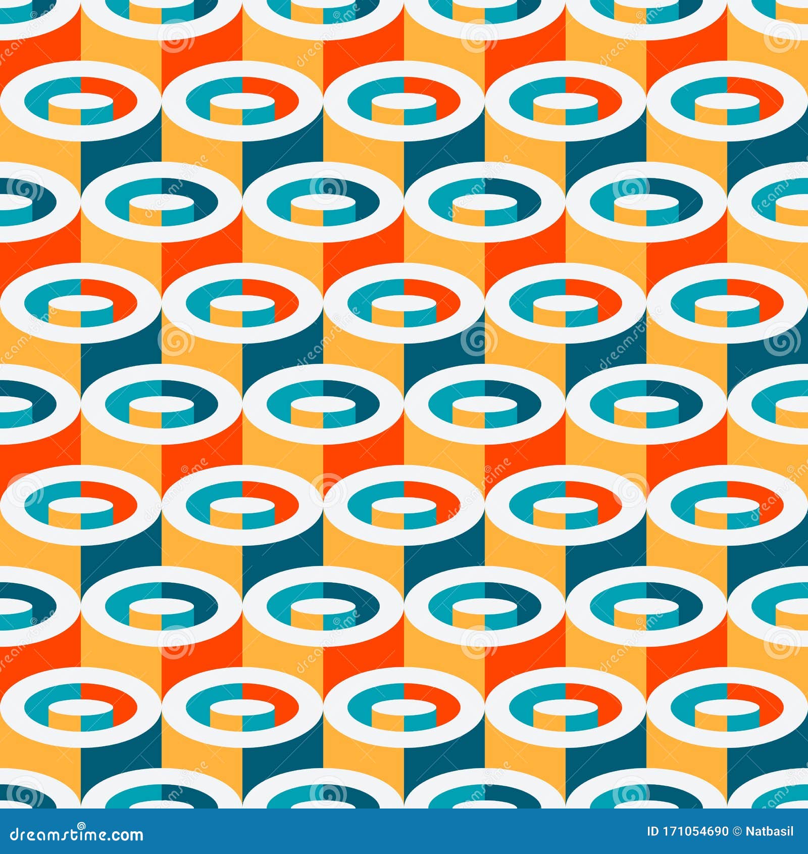 Multicolor Geometric Cylindrical Seamless Pattern Stock Vector ...