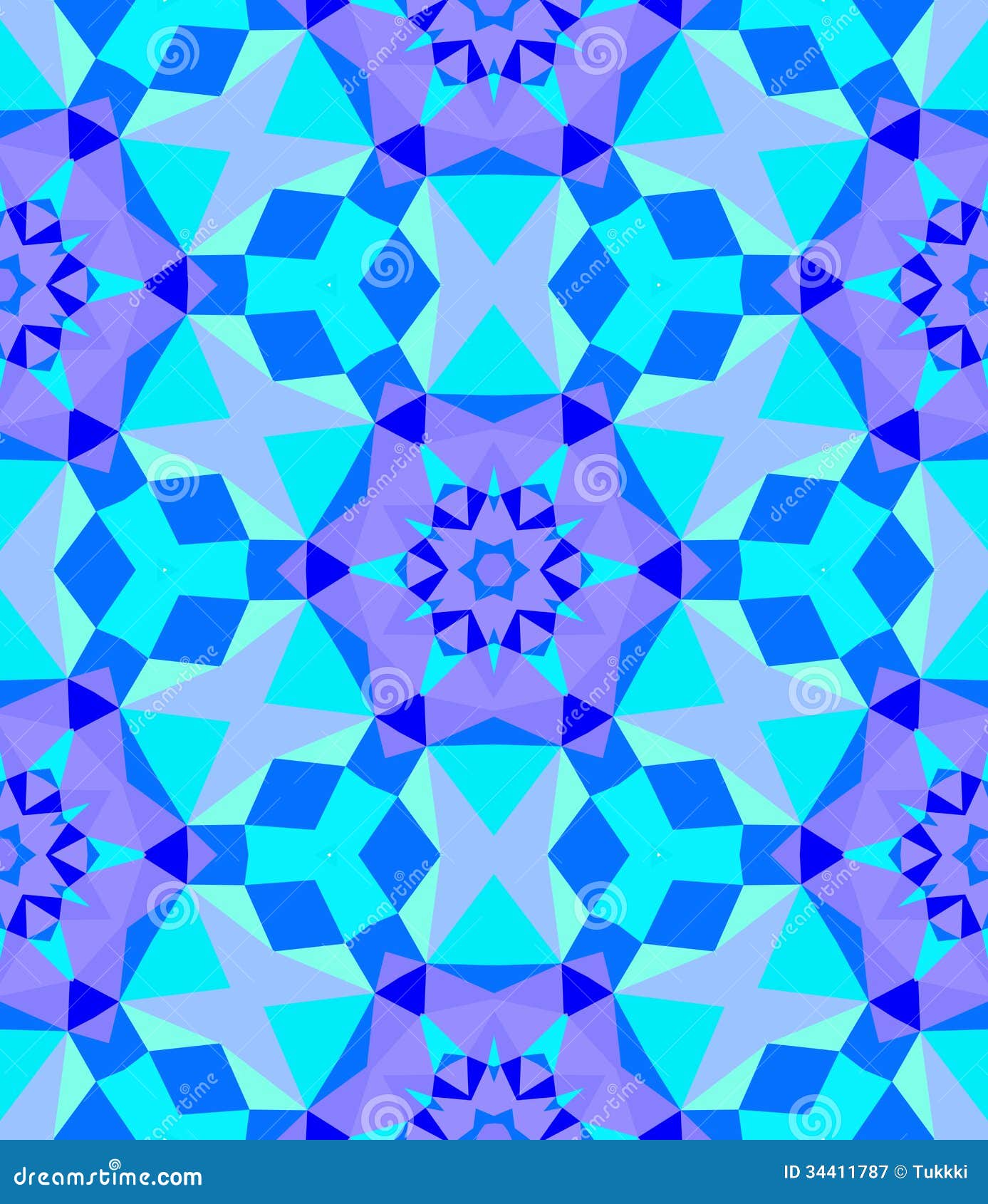 Multicolor Geometric Pattern in Bright Blue. Stock Vector ...