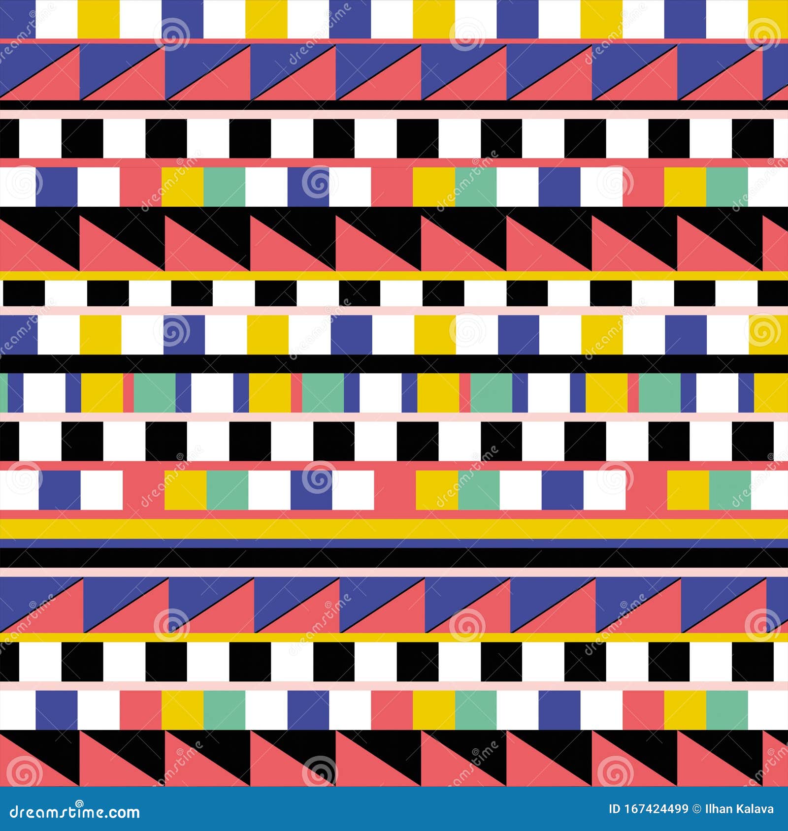 Multicolor Geometric Pattern, Squares and Triangles Background ...