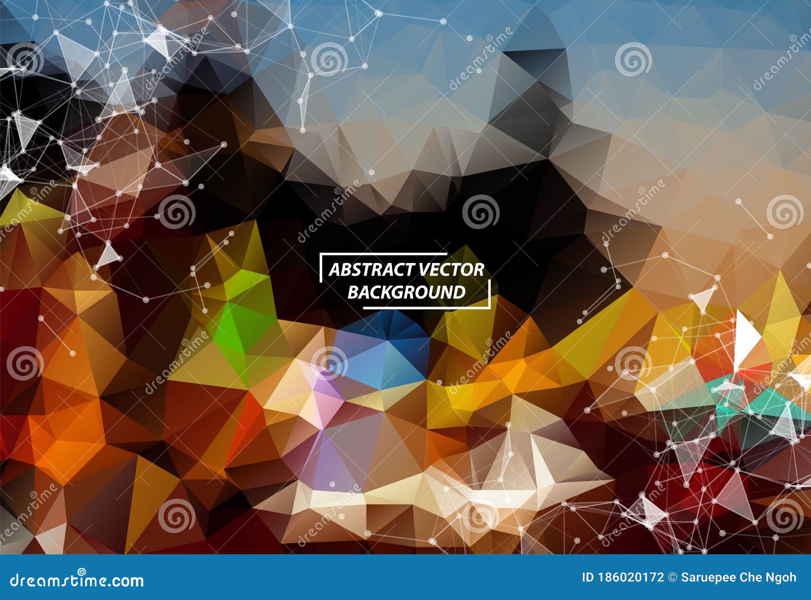 Multicolor Geometric Polygonal Background Molecule and Communication ...