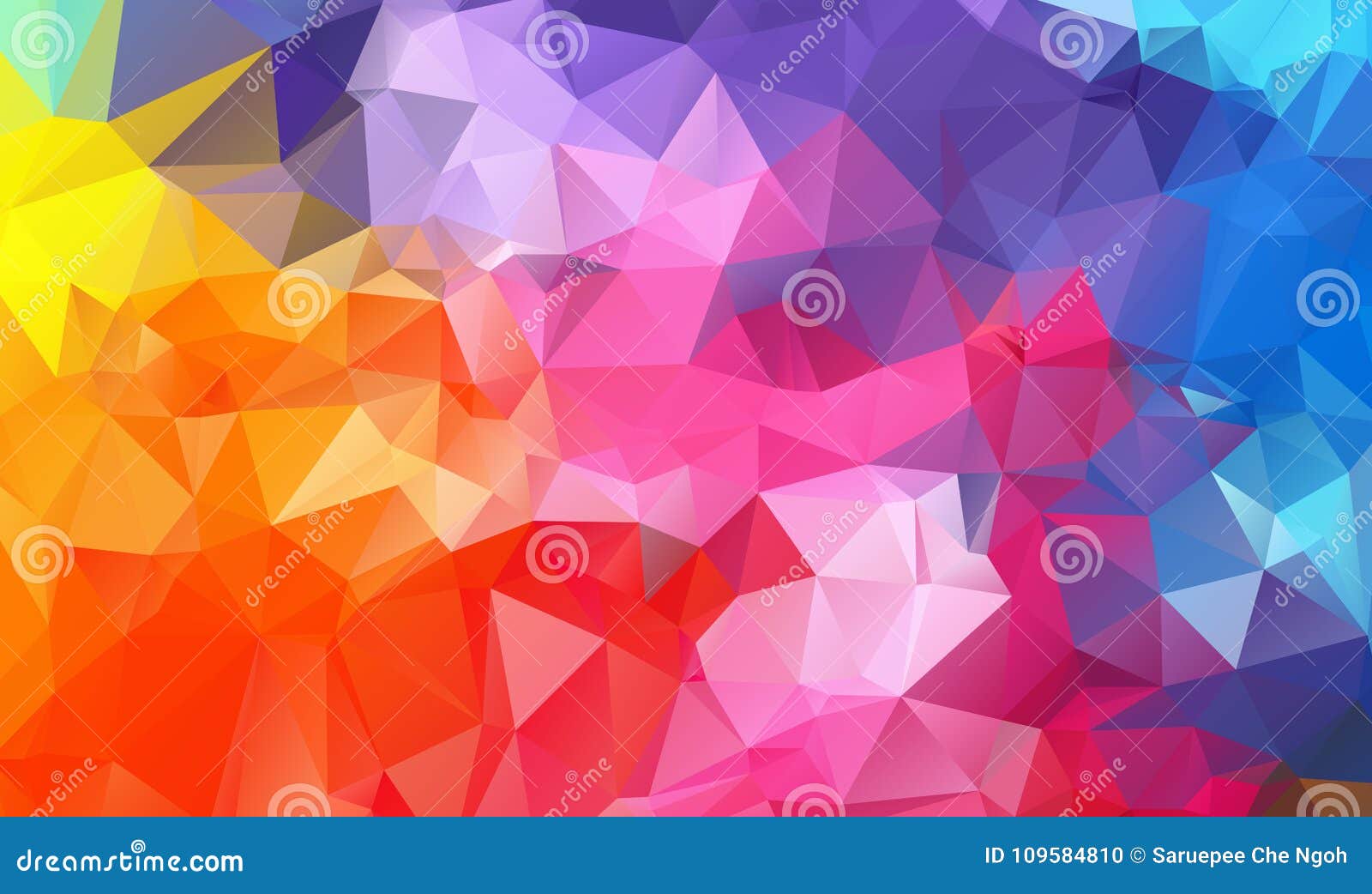 Multicolor Geometric Rumpled Triangular Low Poly Origami Style Gradient ...