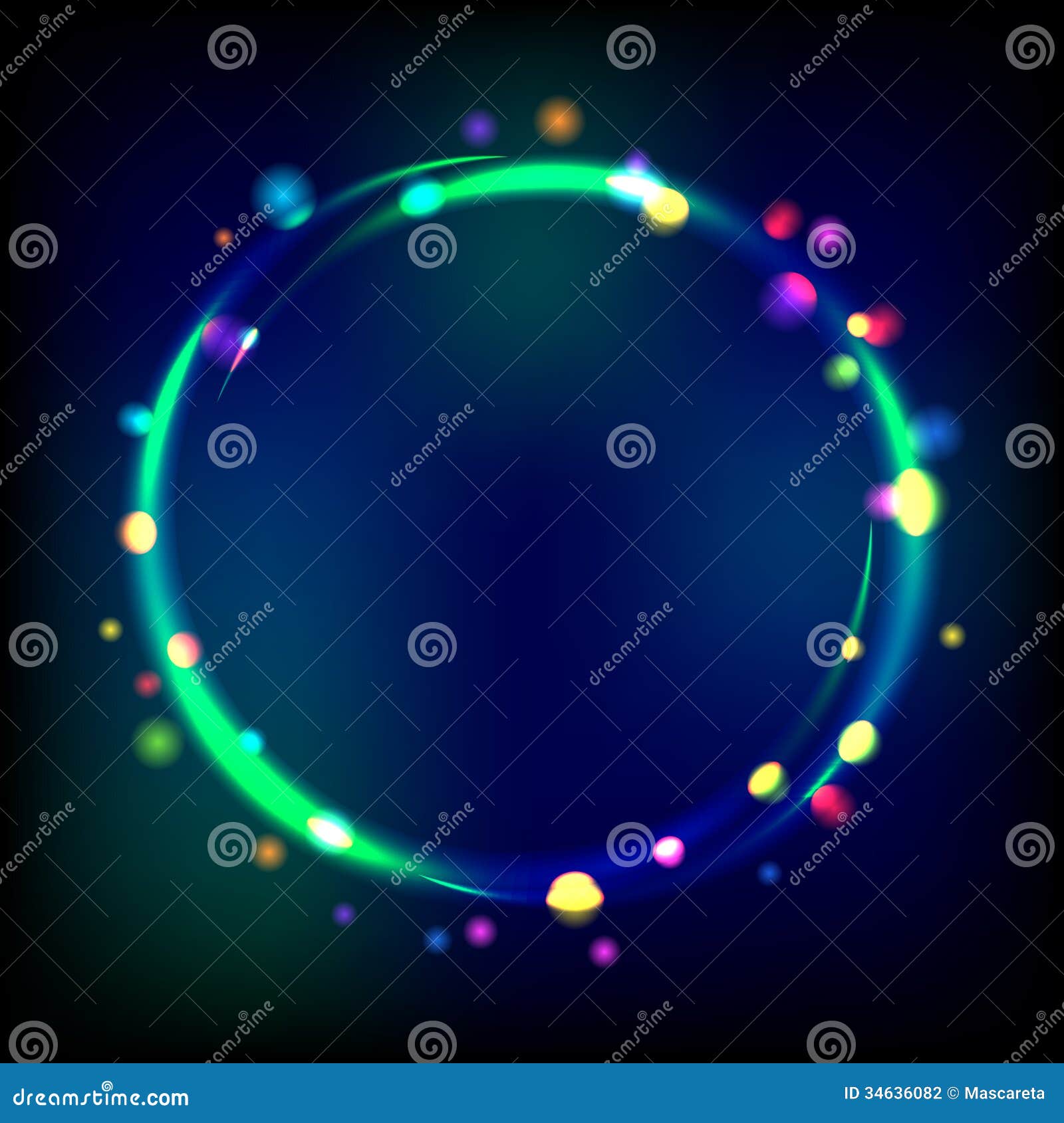 Multicolor Glowing Circle Frame with Sparkles. Stock Vector ...