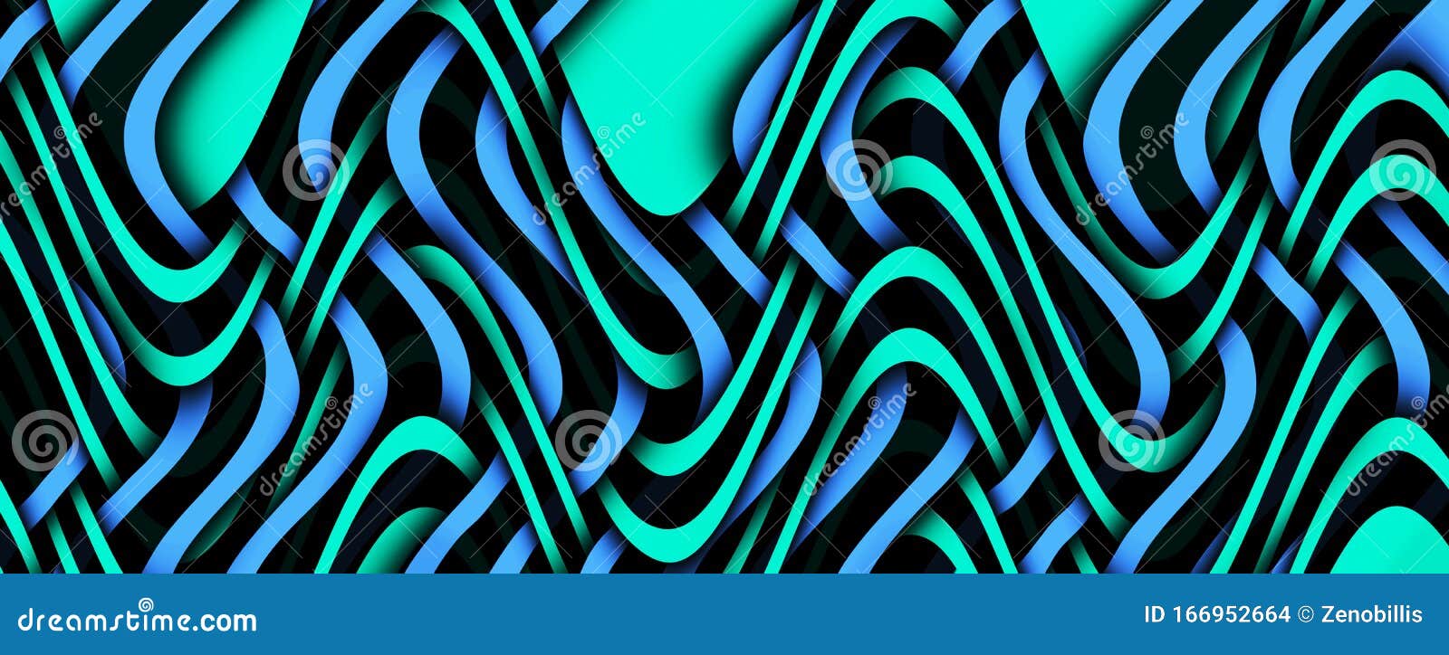 Multicolor Glowing Twisted Lines on Black Background. Shiny Neon Wavy ...