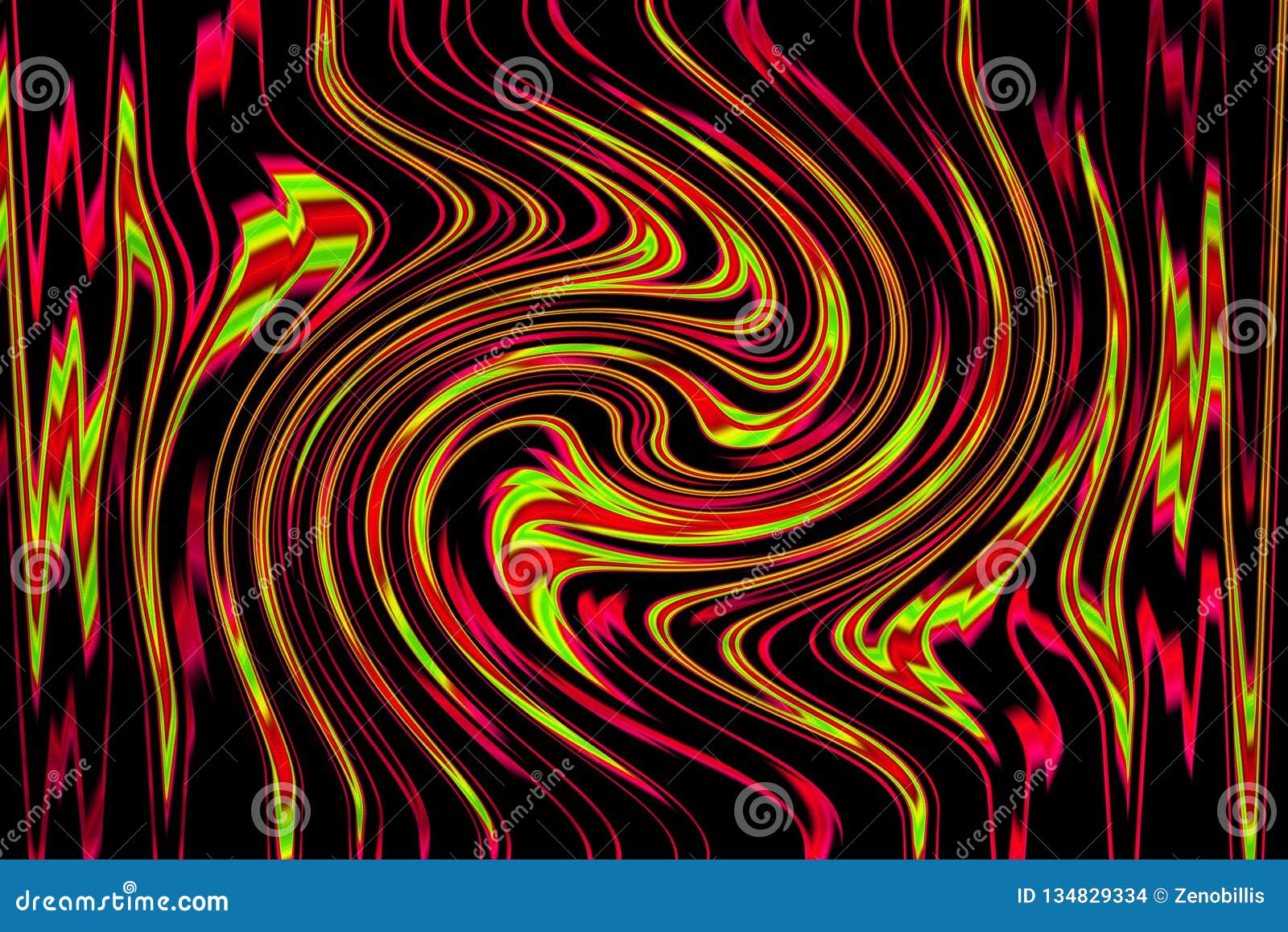 Multicolor Glowing Twisted Lines On Black Background. Waveforms Stock ... Multicolor Glowing Twisted Lines On Black Background. Waveforms Stock ...