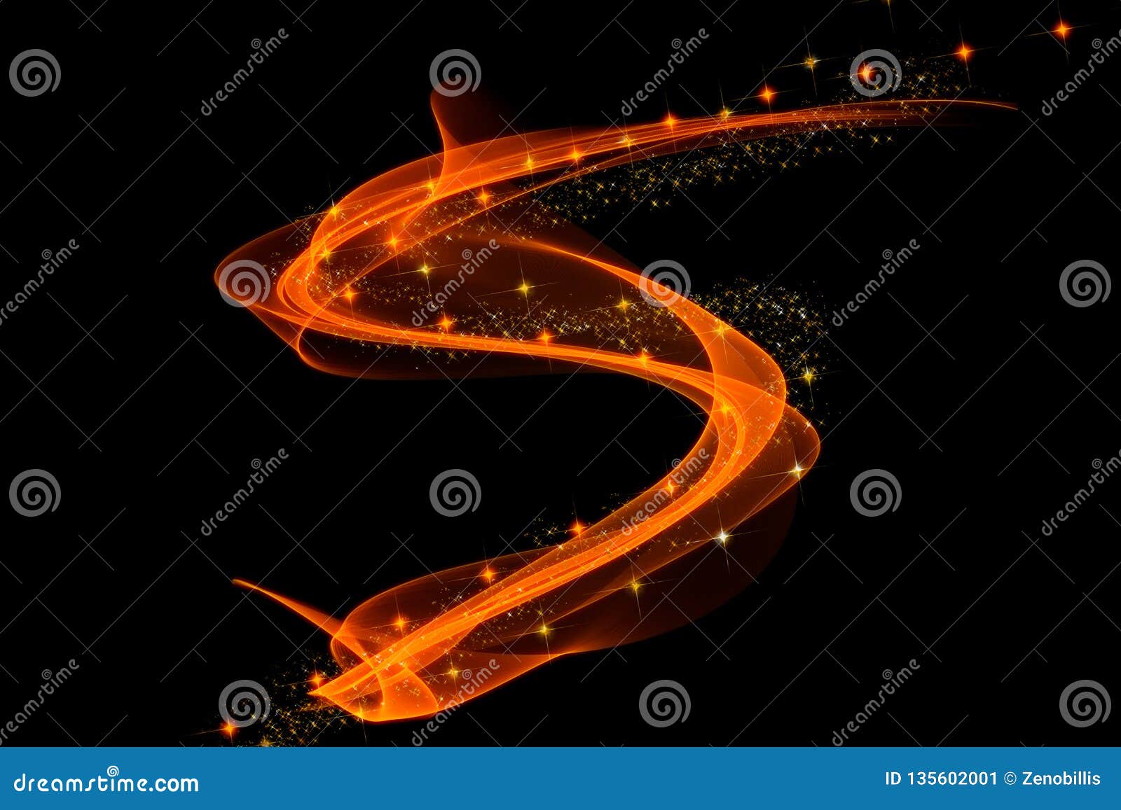 Multicolor Glowing Waves Isolated on Black Background. 3d Dynamic Flow ... Multicolor Glowing Waves Isolated on Black Background. 3d Dynamic Flow ...