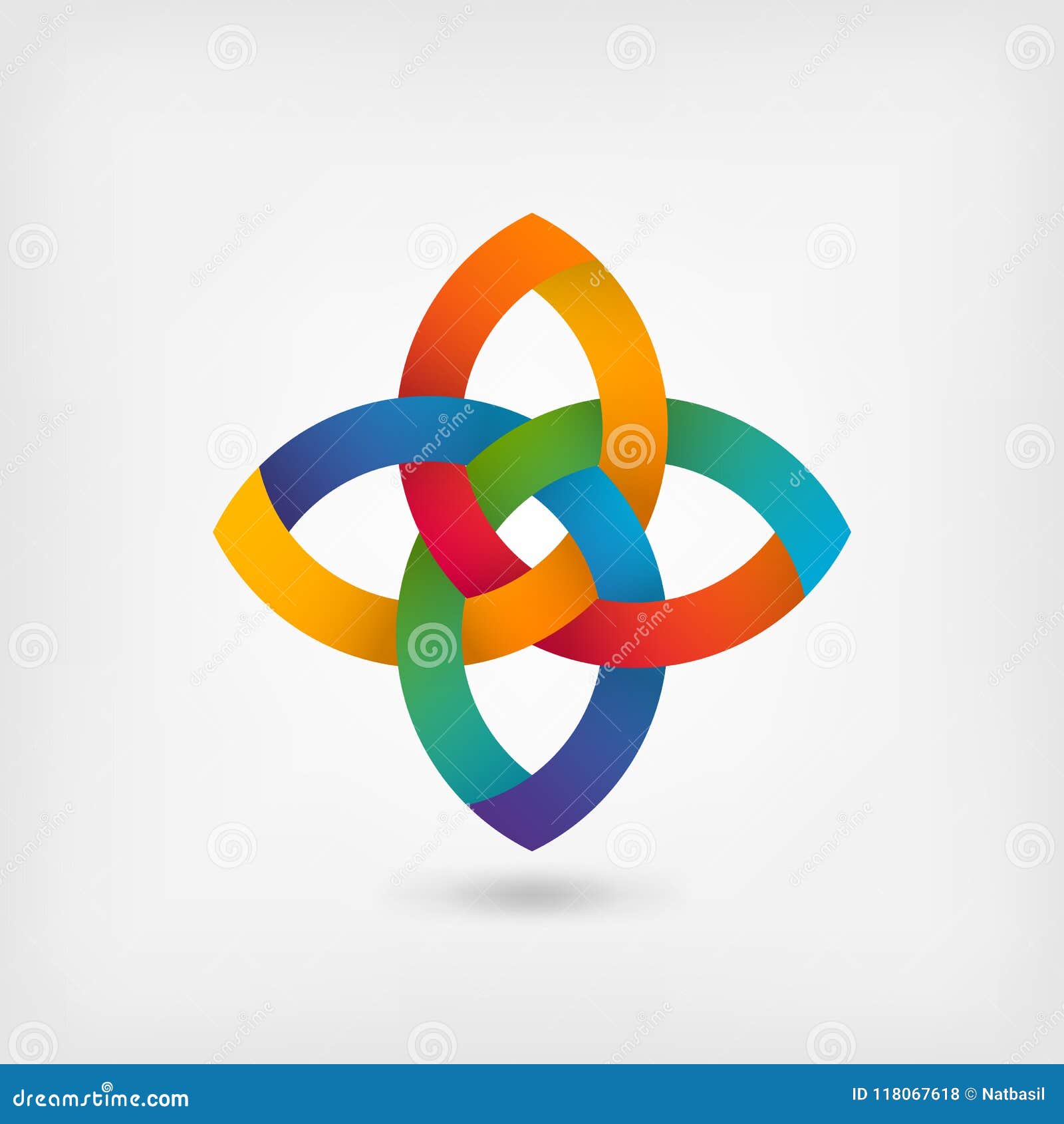 Multicolor Gradient Abstract Intertwining Symbol Stock Vector ...