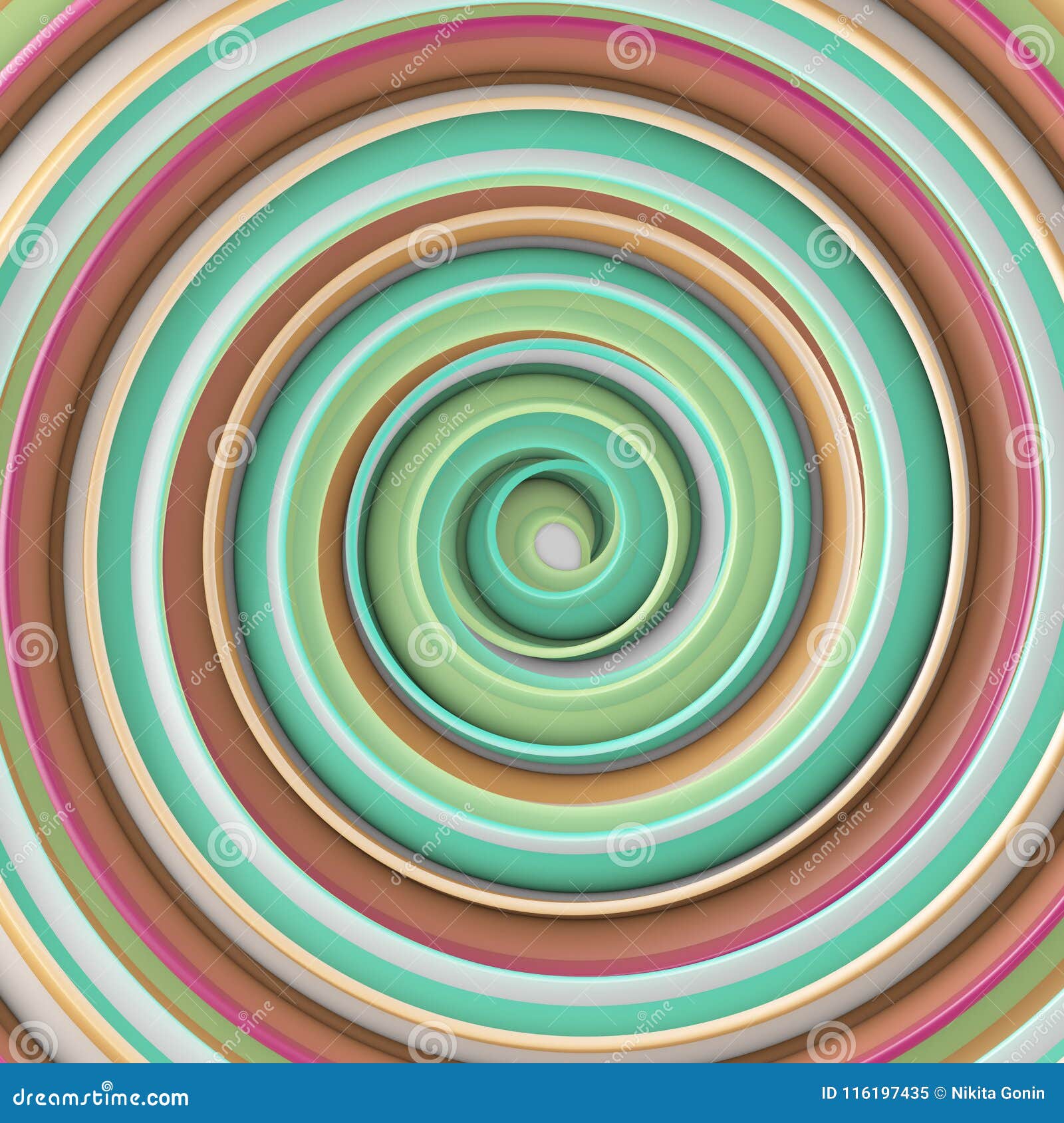Multicolor Gradient Twisted Spiral Hypnotic Shape Abstract 3D Re Stock ...