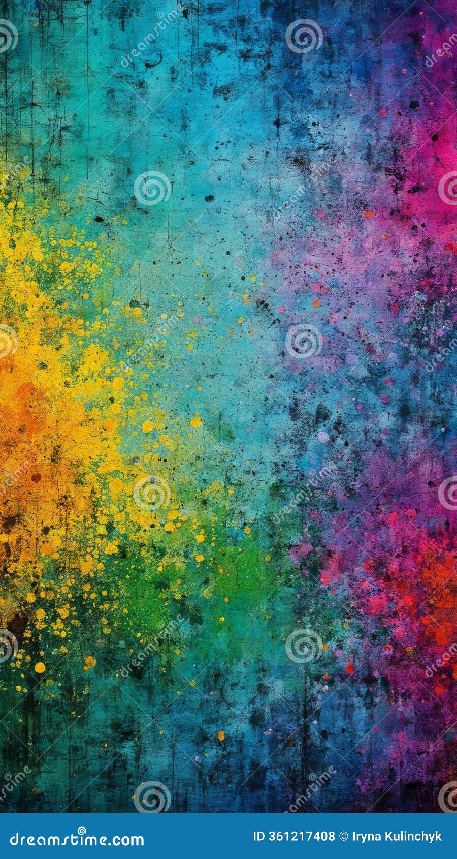 Multicolor Grunge Vertical Background with Paint Splashes, Distressed ...