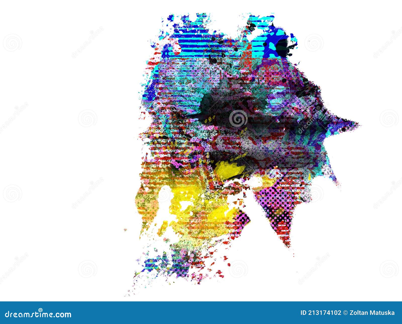 Multicolor, Halftone Spotted Ink Splash , Splatter Design Element ...