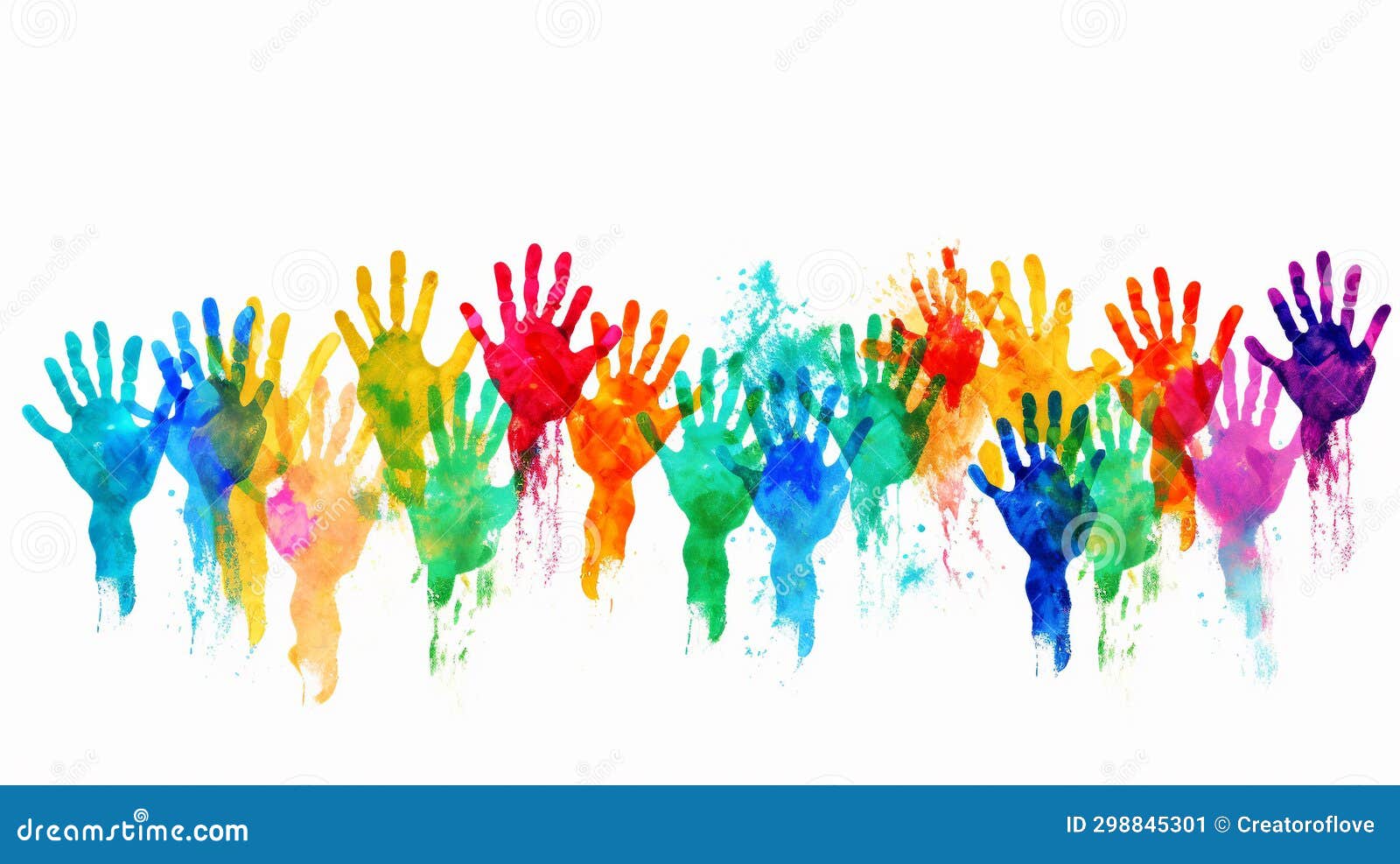 Multicolor Hands Print on White Background Stock Illustration ...