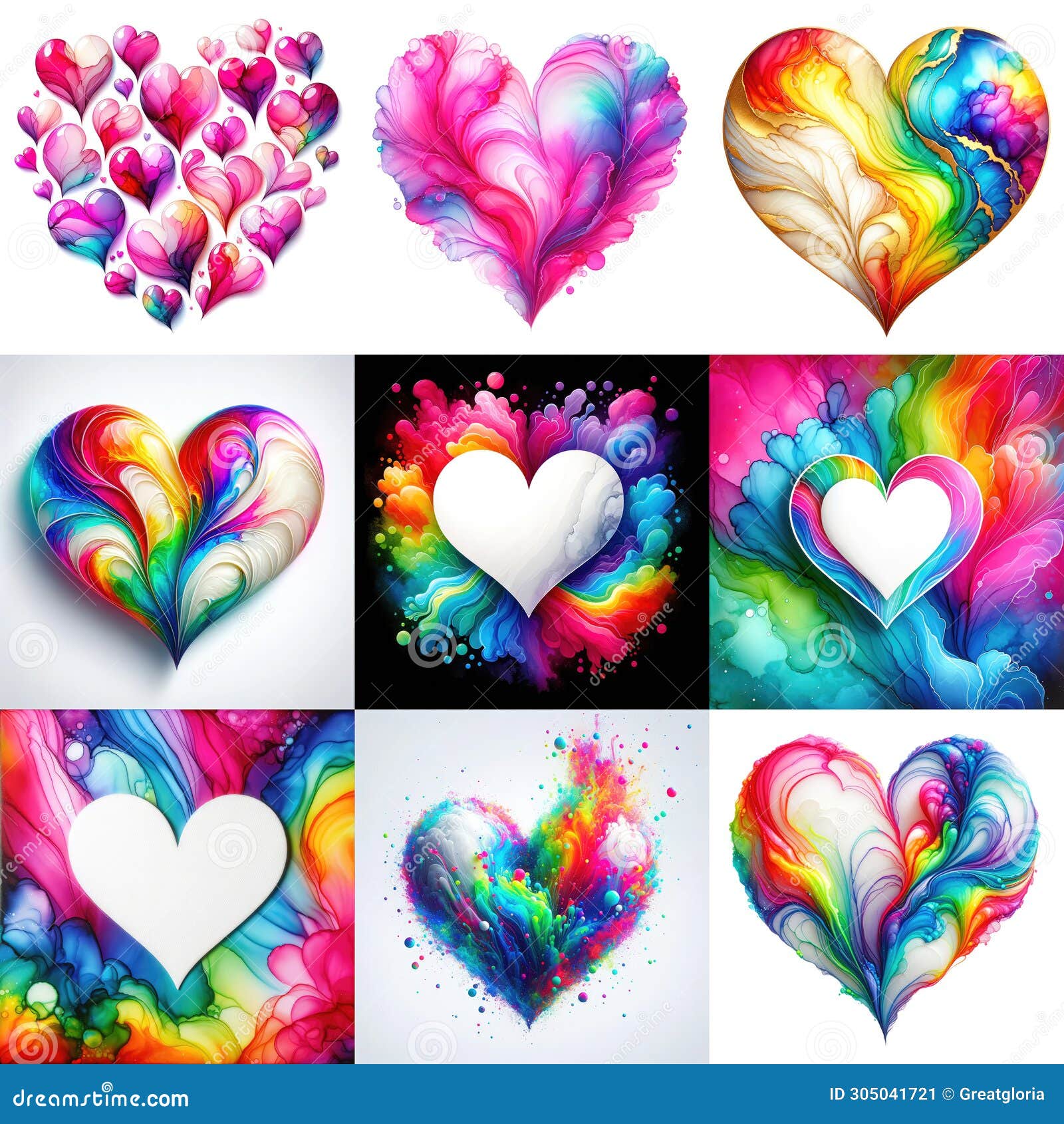 Multicolor a Heart Shape Exploding with Vibrant Rainbow Colors Stock ...