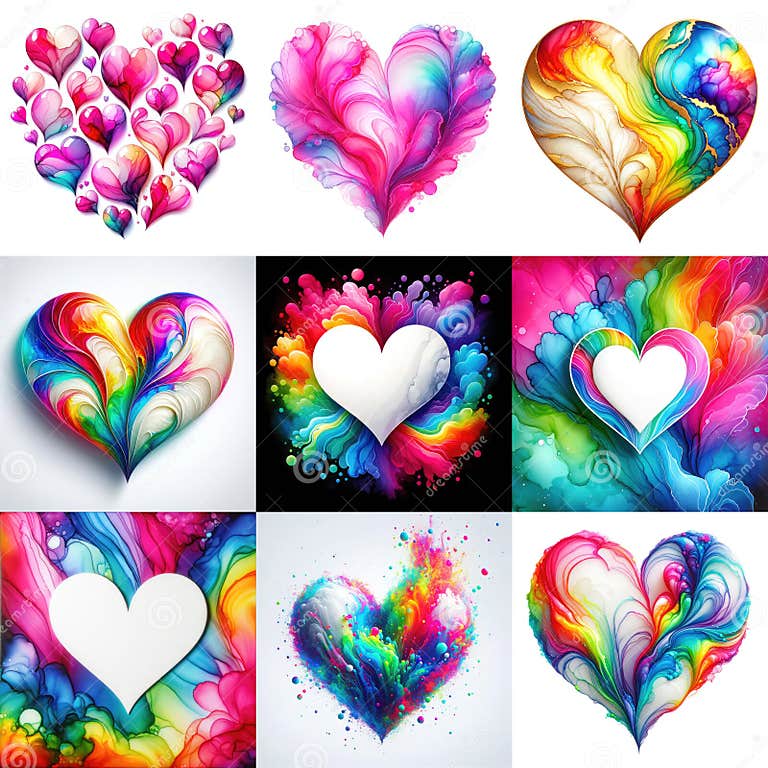 Multicolor a Heart Shape Exploding with Vibrant Rainbow Colors Stock ...