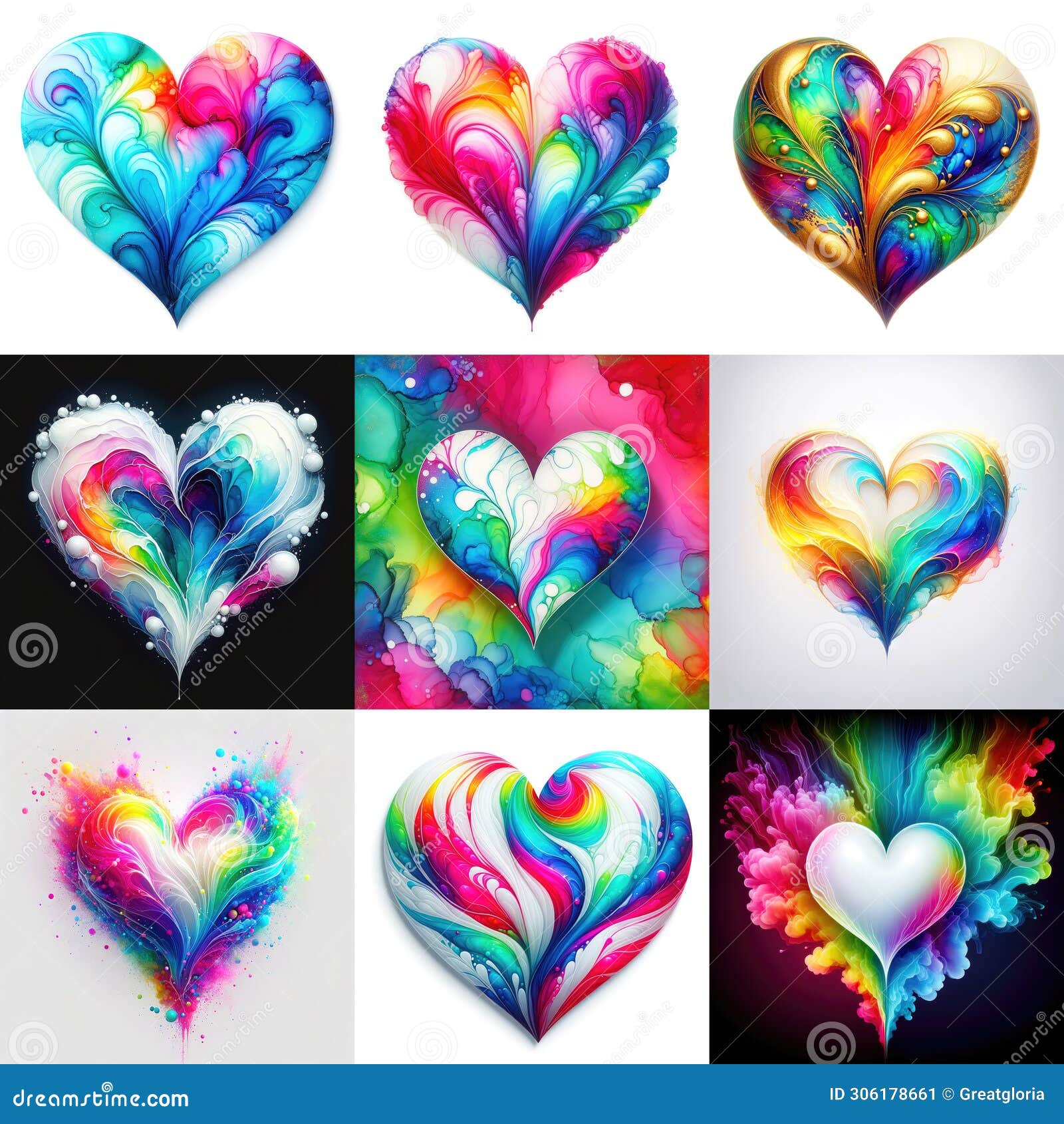 Multicolor a Heart Shape Exploding with Vibrant Rainbow Colors Stock ...