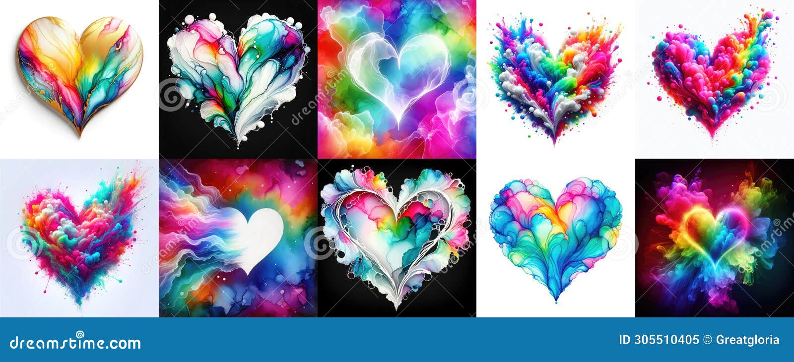 Multicolor a Heart Shape Exploding with Vibrant Rainbow Colors Stock ...