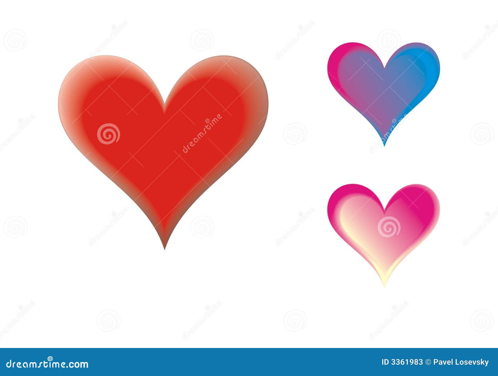 Multicolor hearts stock vector. Illustration of empathy - 3361983
