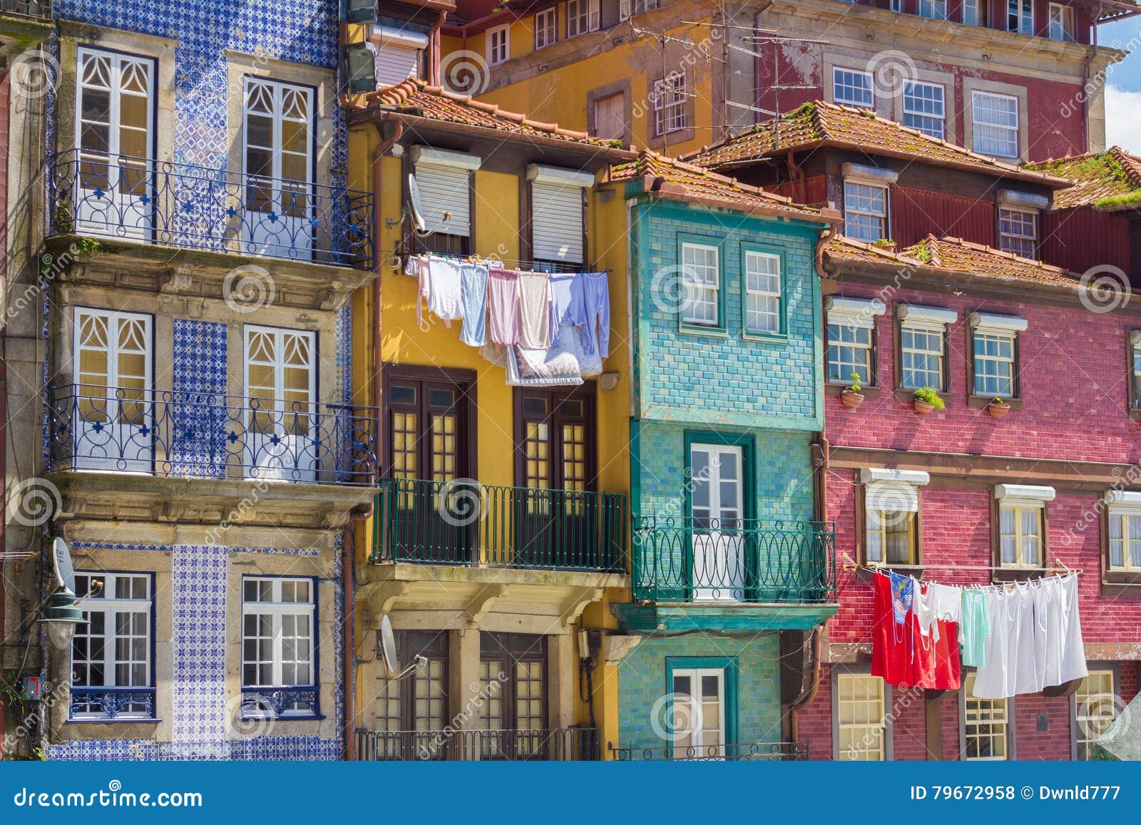 Multicolor house facades stock photo. Image of wall, traditional - 79672958