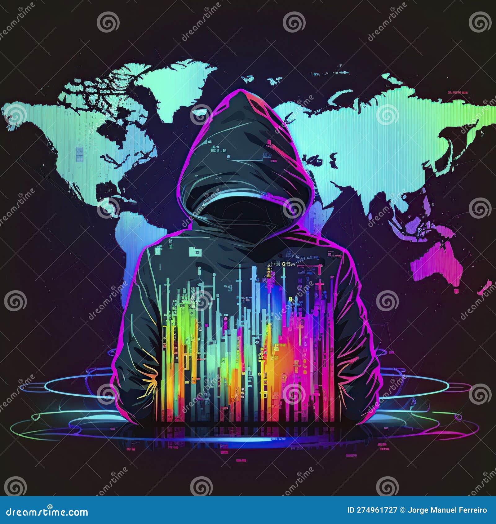 Multicolor Illustration, from Anonymous Hacker, Generative Ai Stock ...