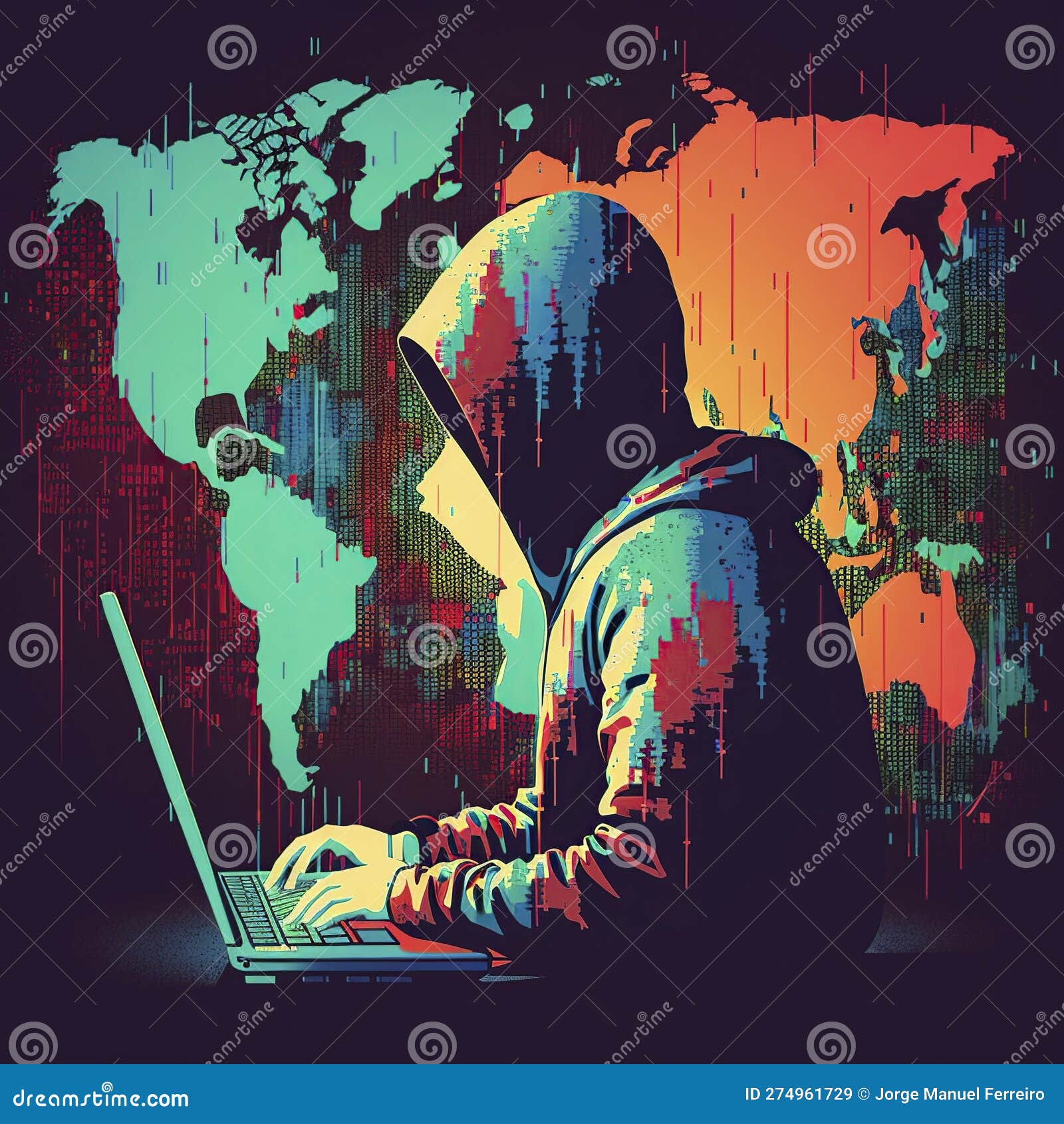 Multicolor Illustration, from Anonymous Hacker, Generative Ai Stock ...