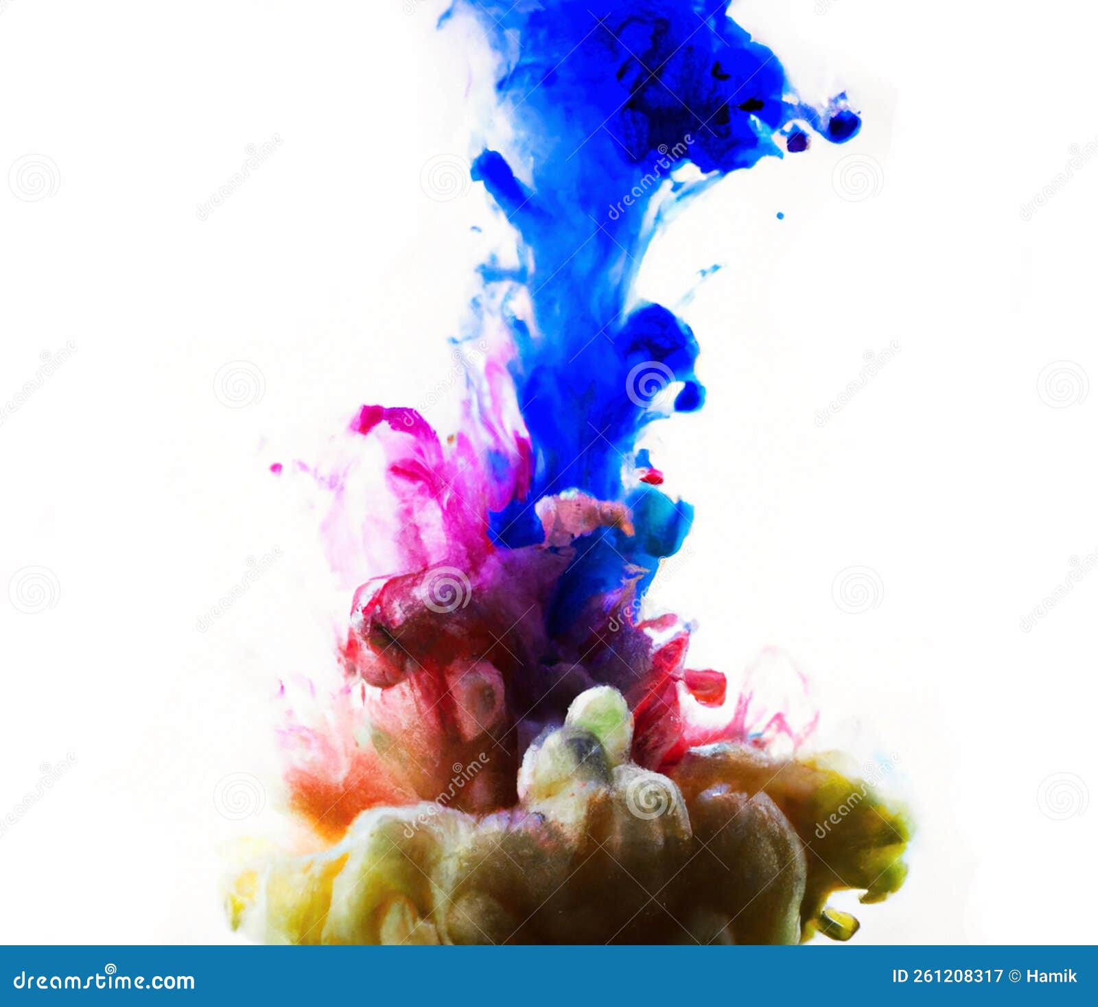 Multicolor Ink Splash Explosion on White Background Stock Illustration ...