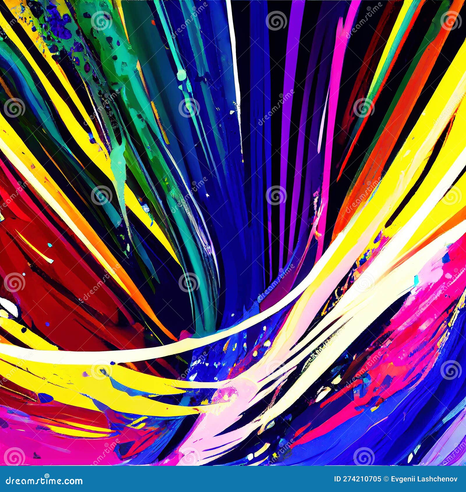 Multicolor Intertwined Splatter Background. Rainbow Splatters and Paint ...