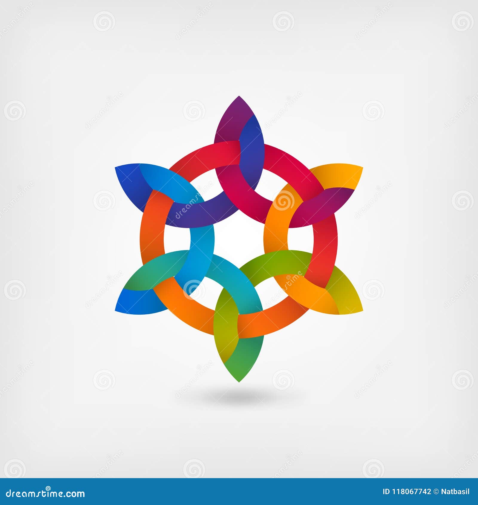 Multicolor Intertwining Abstract Symbol in Circle Stock Vector ...