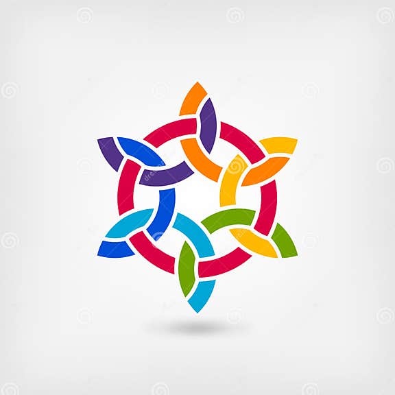 Multicolor Intertwining Abstract Symbol in Circle Stock Vector ...