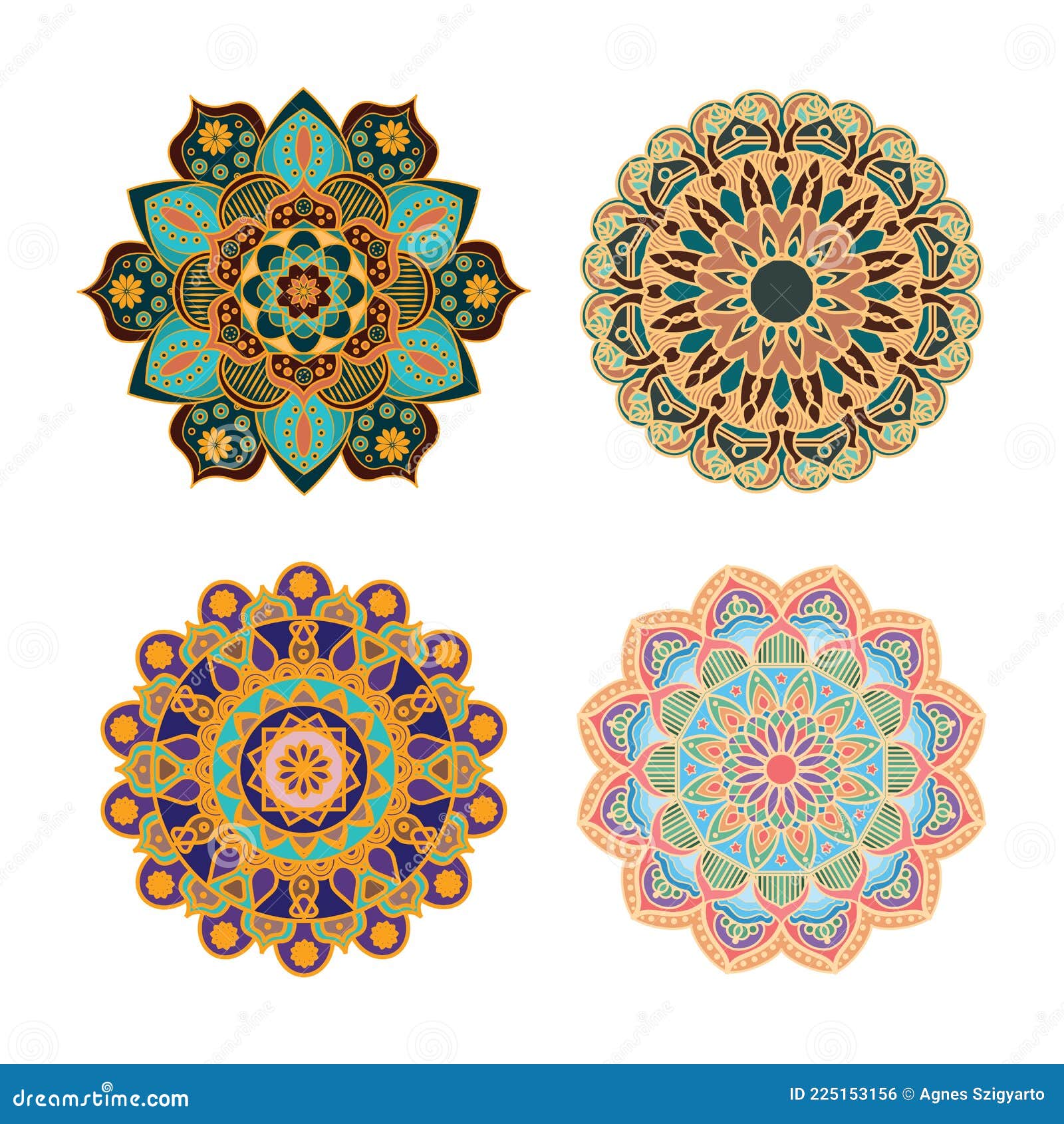 Multicolor Intricate Mandala Pattern Designs Stock Vector ...