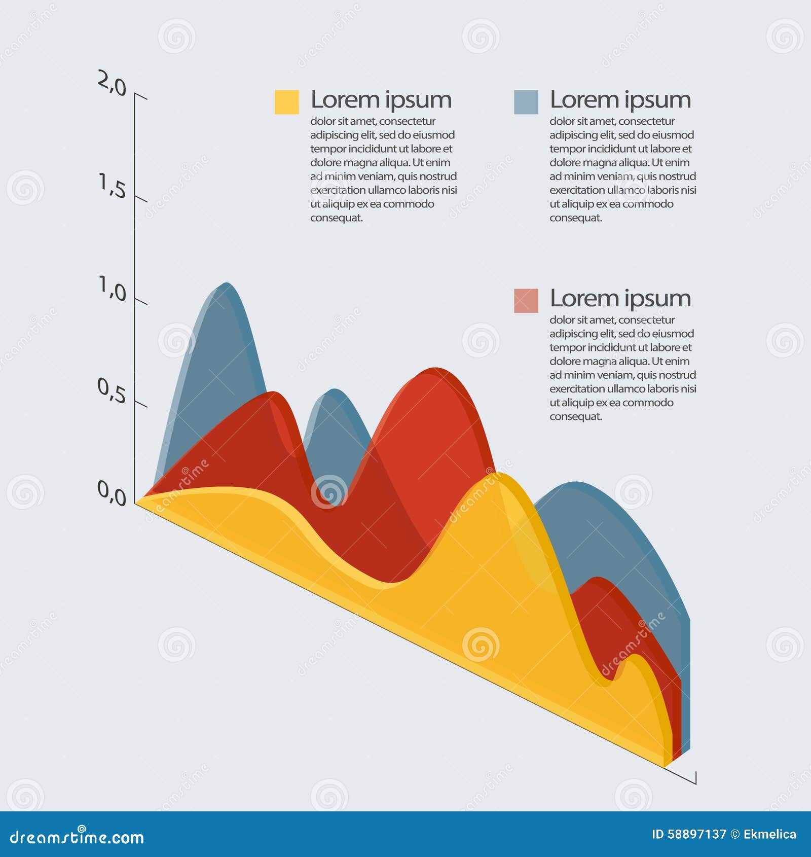 Multicolor Isometric Graph with Transparency Stock Vector ...