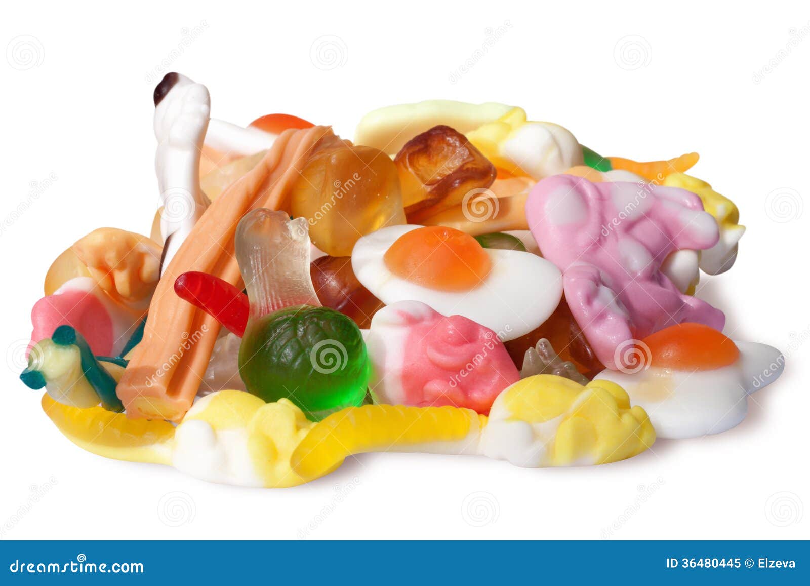 Multicolor Jelly on a White Stock Image - Image of berry, jello: 36480445