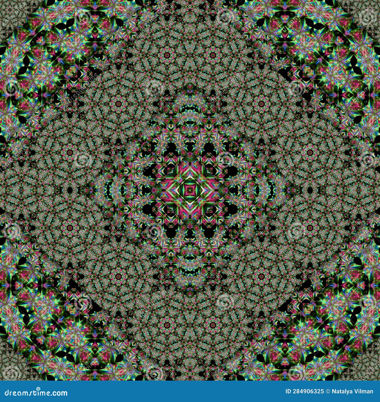 Multicolor Kaleidoscope Mandala Abstract Background. Computer Generated ...