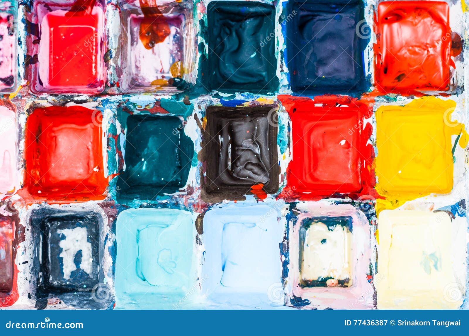 Multicolor Kids Bright Messy Paint Stock Image - Image of palette ...