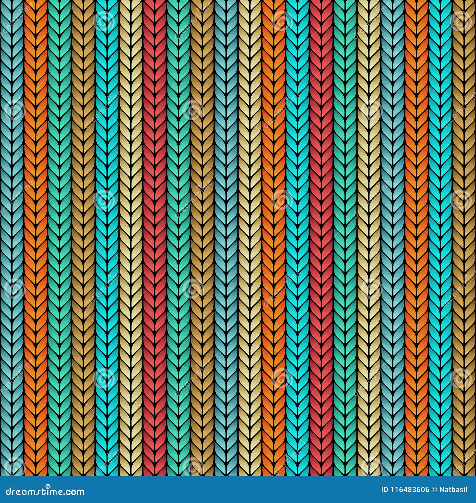 Multicolor Knitted Seamless Pattern Stock Vector - Illustration of ...