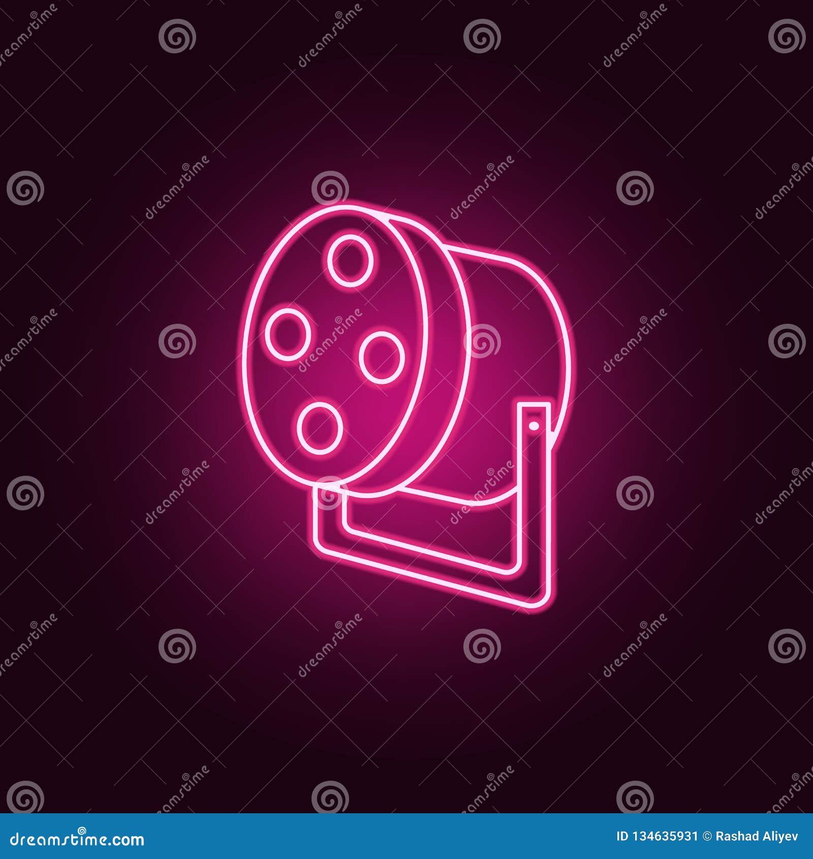 Multicolor Lamp Icon. Elements of Spotlight in Neon Style Icons Stock ...