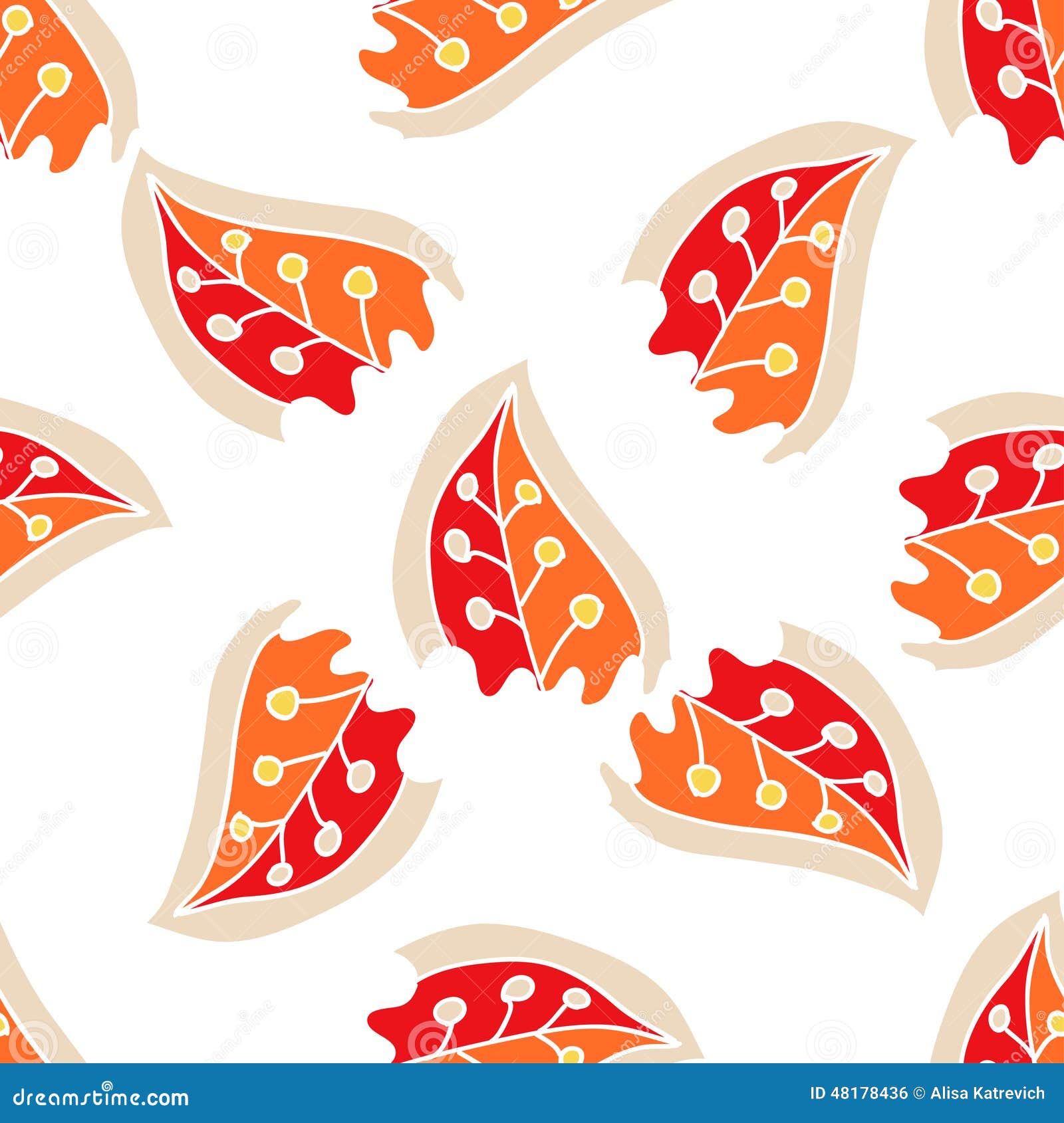 Multicolor Leaves Seamless Pattern on a Background Stock Vector ...