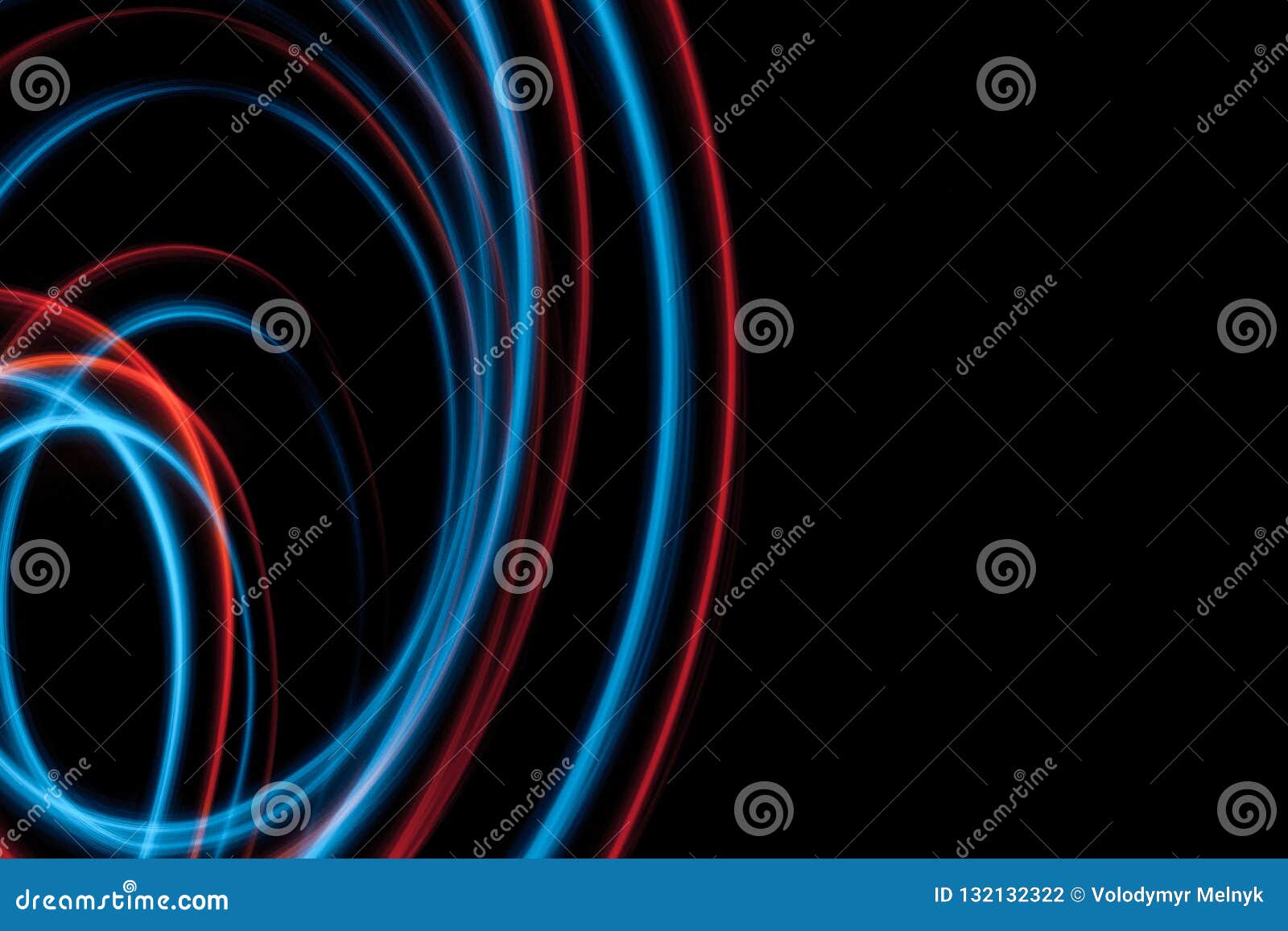 Multicolor Led Light Painting Round Trails Abstract Background Stock ...