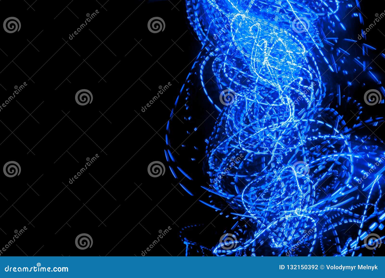 Multicolor Led Light Painting Round Trails Abstract Background Stock ...