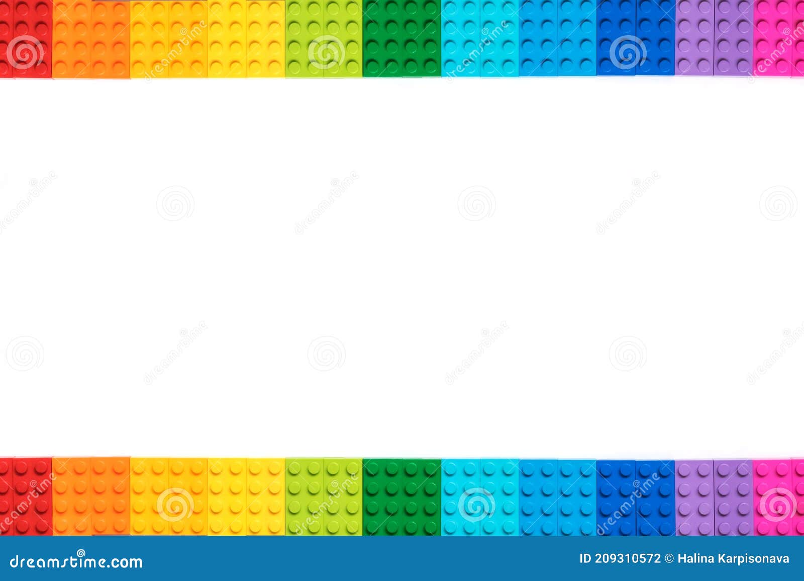 Frame of Multicolor Lego Constructor Bricks on White Background ...