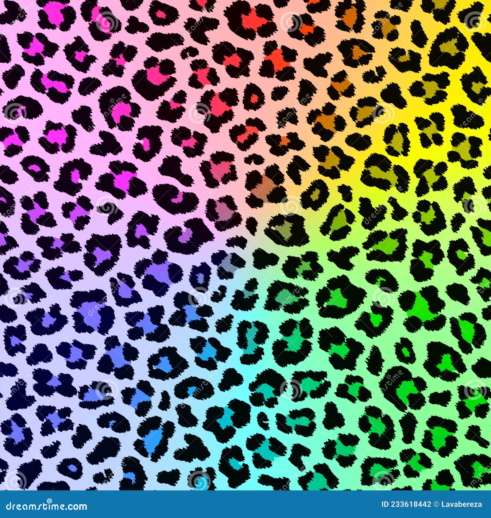 Multicolor Leopard Pattern with Radial Rainbow Gradient . Vector Stock ...