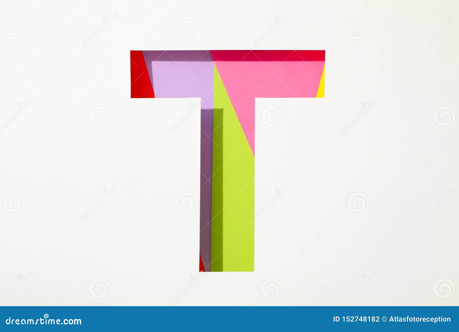 Multicolor Letter T on White Background Stock Photo - Image of shape ...