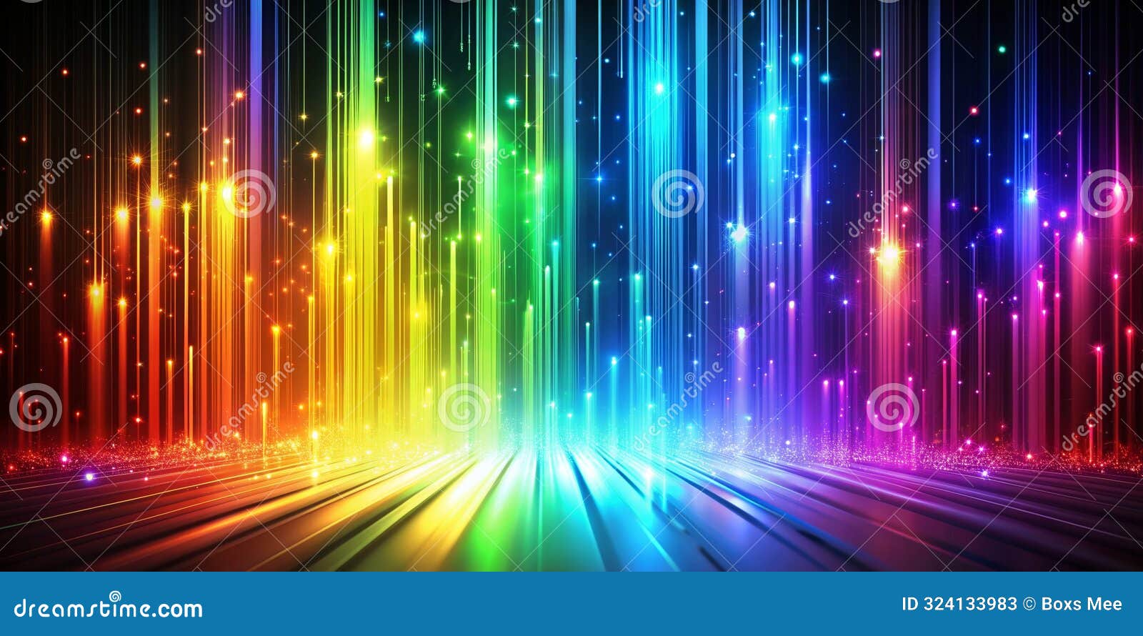 Multicolor Light Beams Cascading on Black Background Ideal for Modern ...
