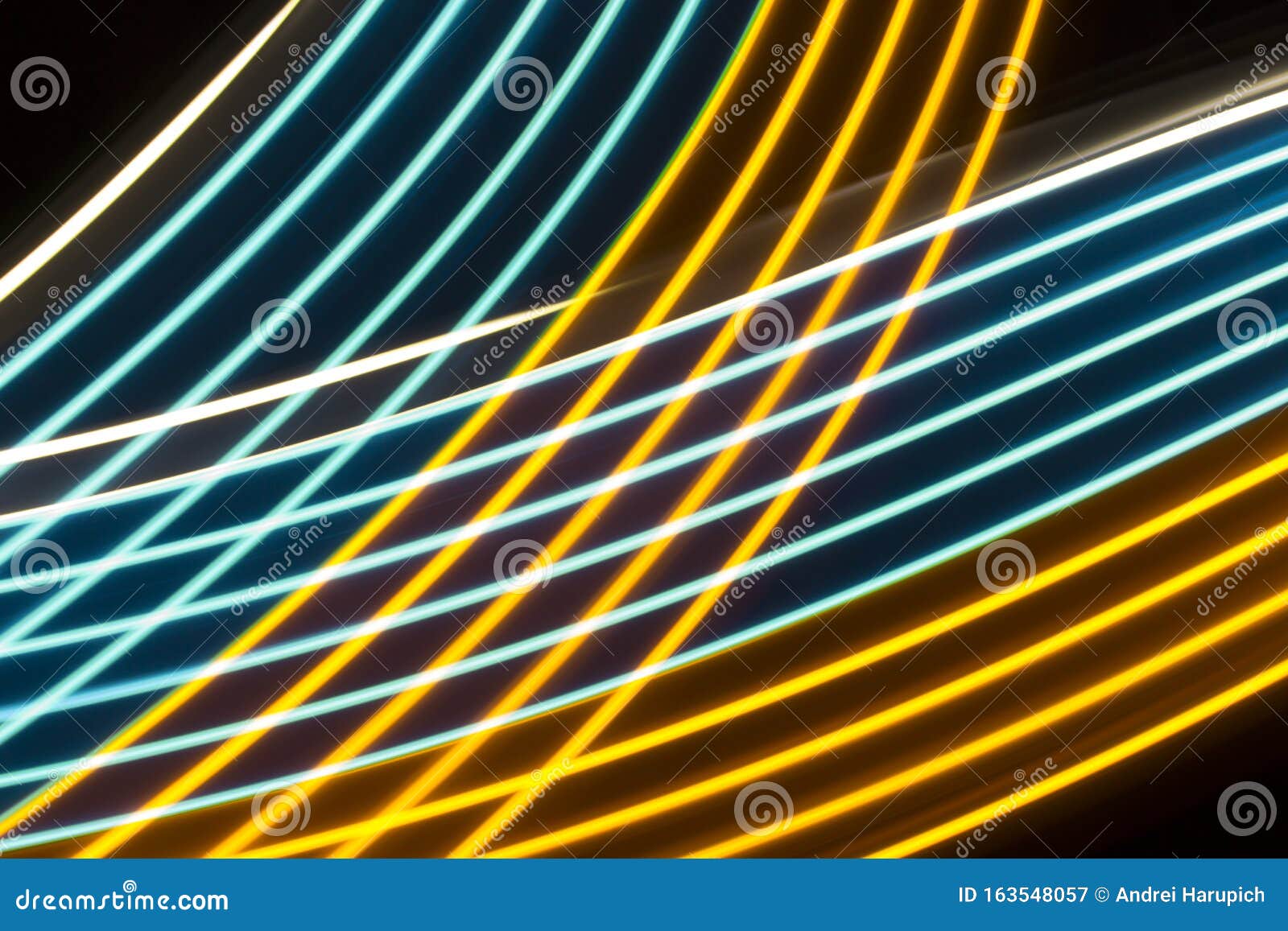Multicolor Light Curve Lines on a Black Background Stock Image - Image ...
