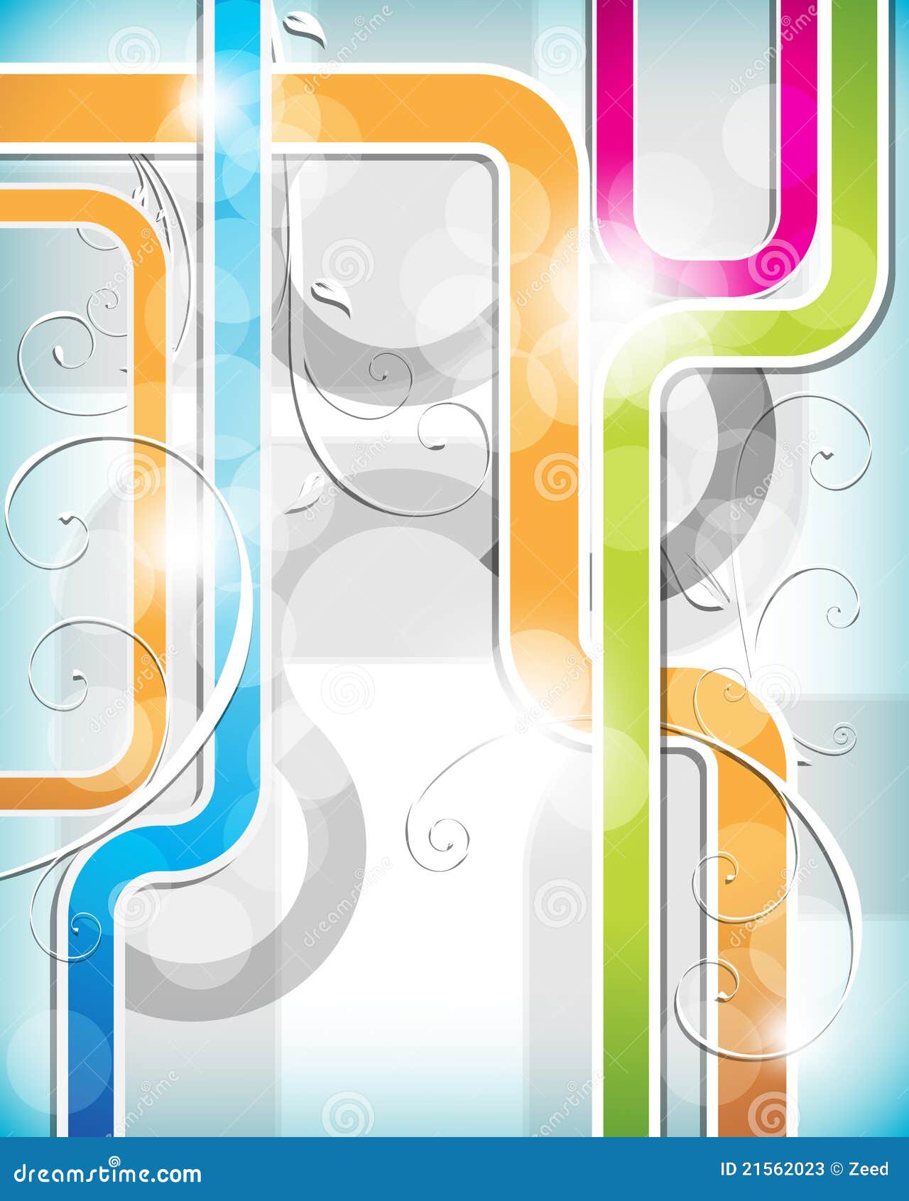 Multicolor Lines with Floral Design Background Stock Vector ...